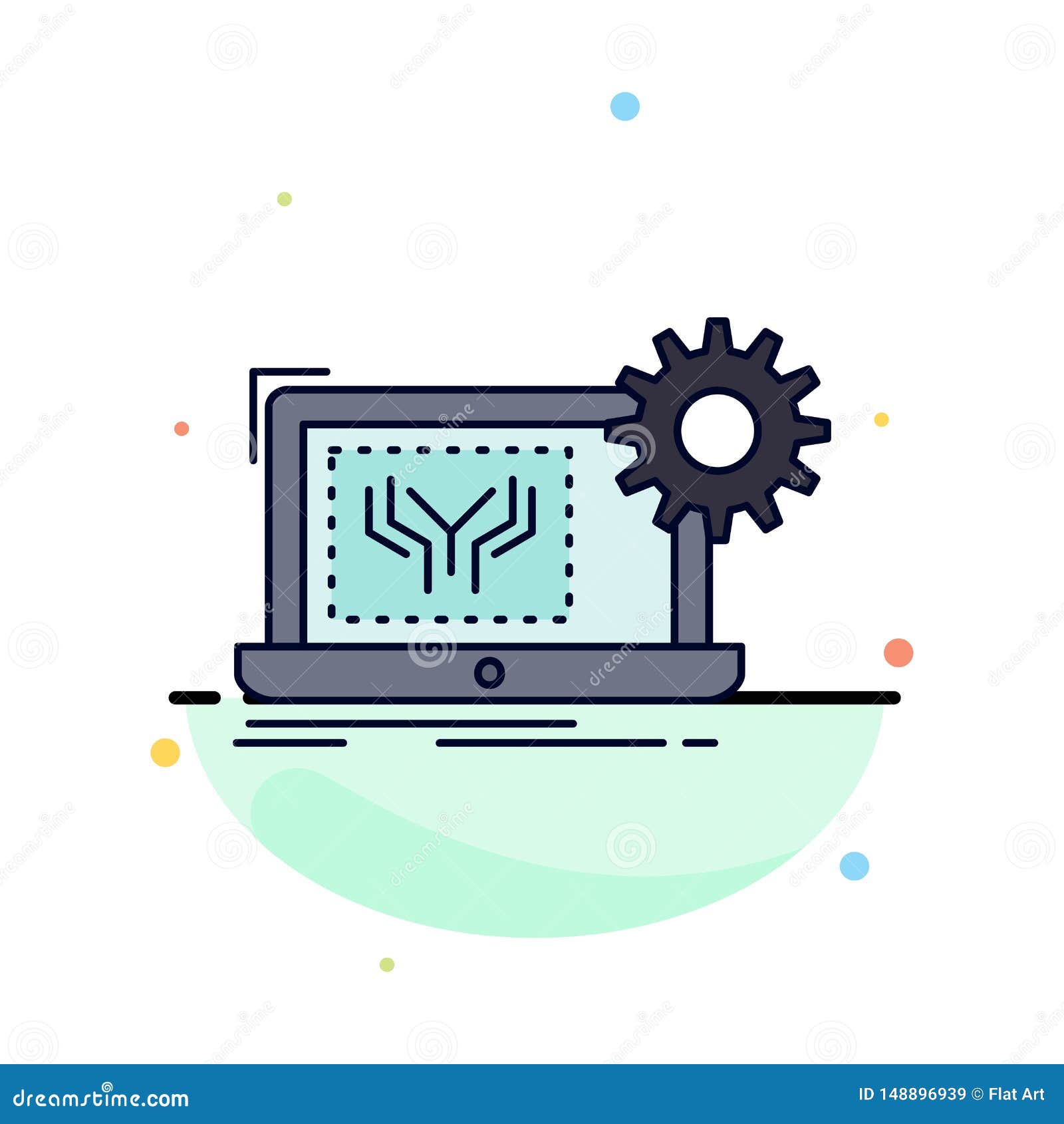 Blueprint, Circuit, Electronics, Engineering, Hardware Flat Color Icon ...