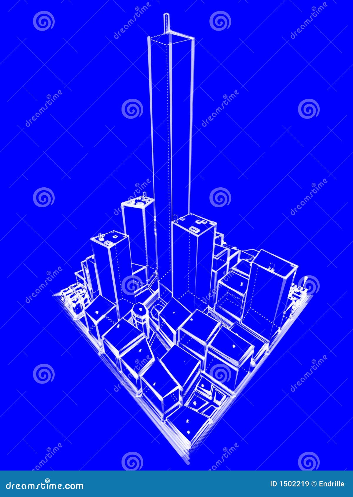 Blueprint City stock illustration. Illustration of skyscrapers - 1502219