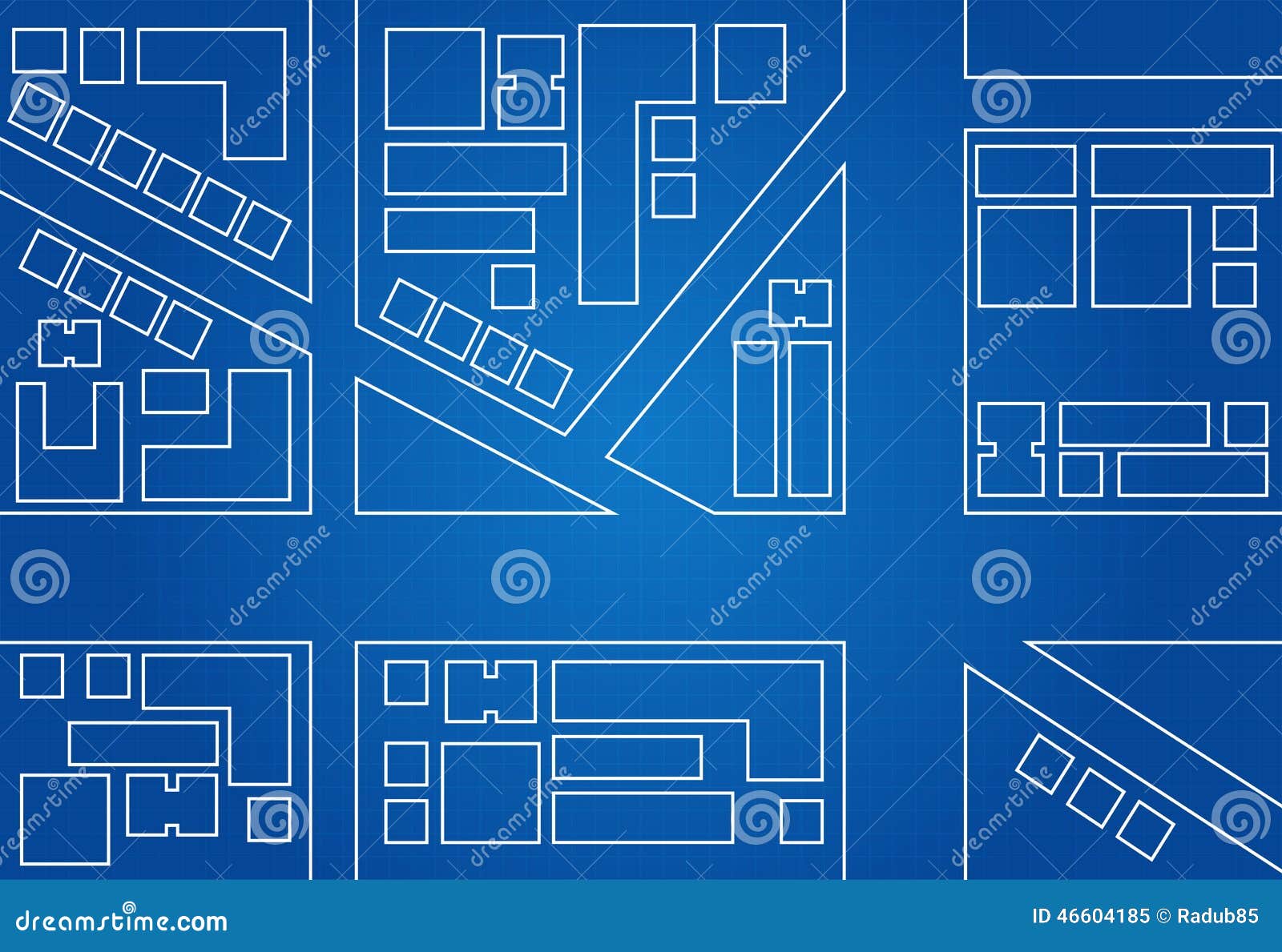 Blueprint Of City Map Stock Vector Illustration Of Concept 46604185