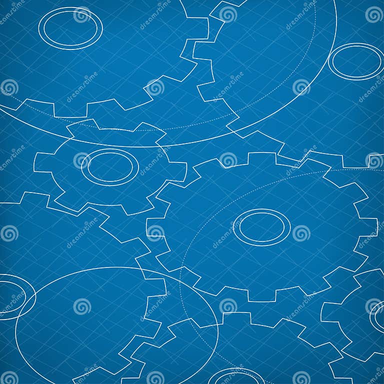 Blueprint of Cogs. Blueprint Abstract Background. Different Gears ...