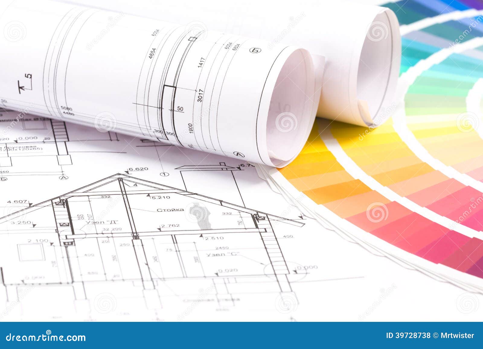 Blueprint and Color Samples Stock Photo - Image of choice, inspiration ...