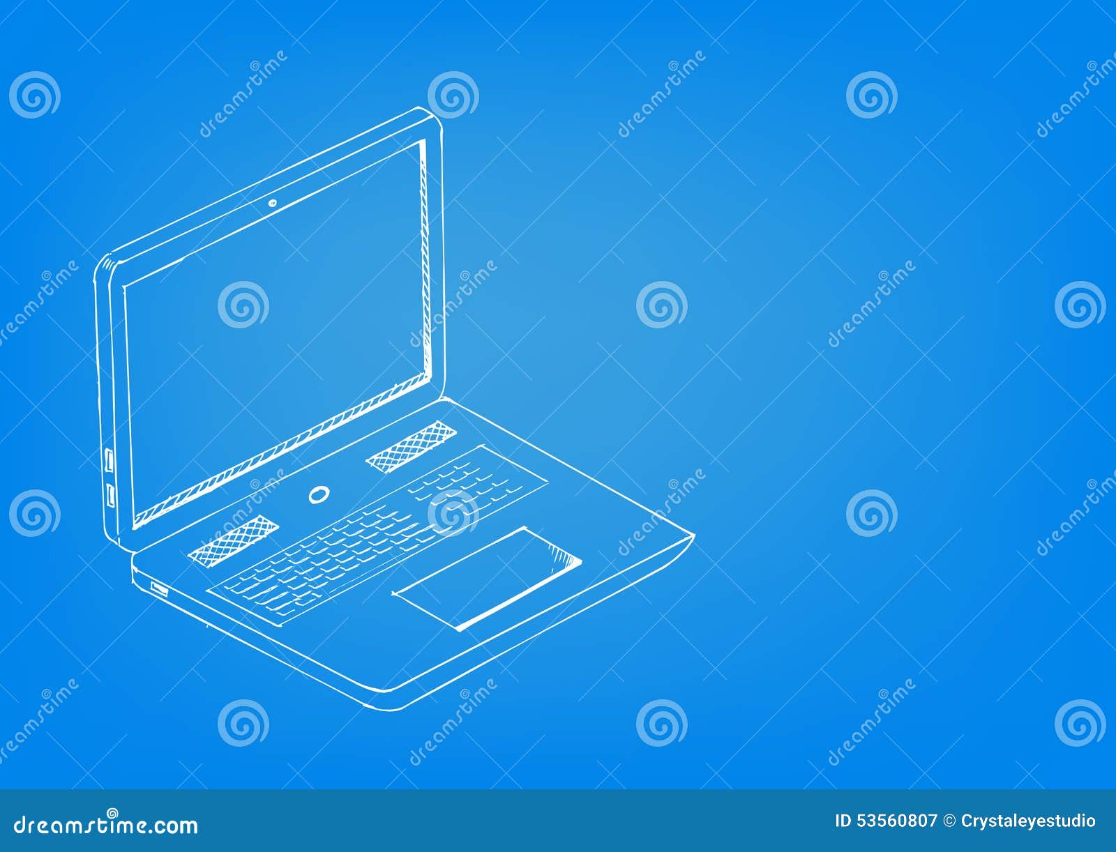 Blueprint Concept Artwork of Laptop Computer. Stock Vector ...
