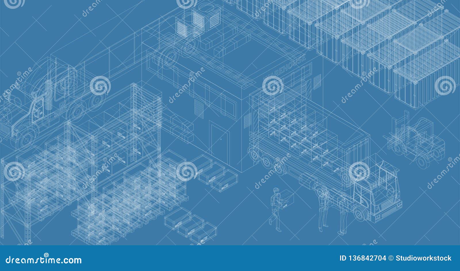 Blueprint of Delivery Station Stock Illustration - Illustration of ...