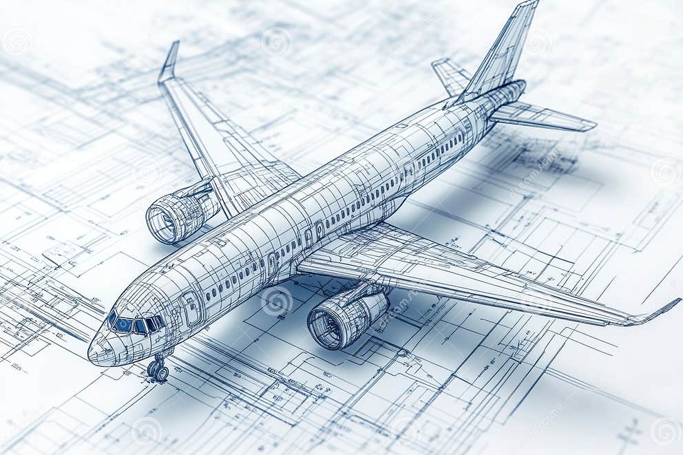 Blueprint Design of a Commercial Aircraft Featuring Detailed Technical ...