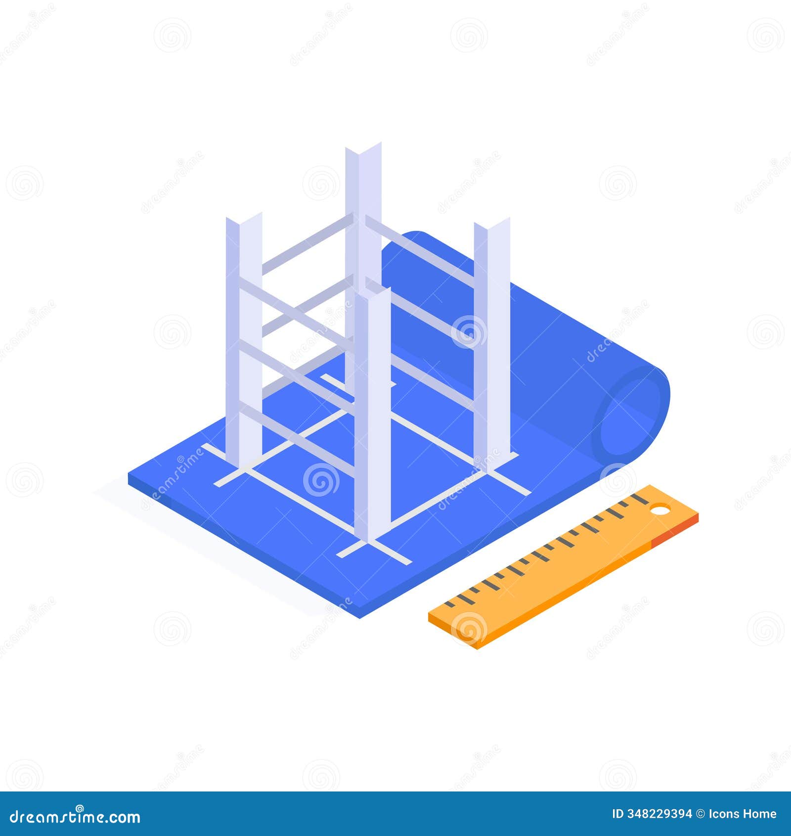 A Blueprint Design with Scaffolding and a Measurement Scale Stock ...
