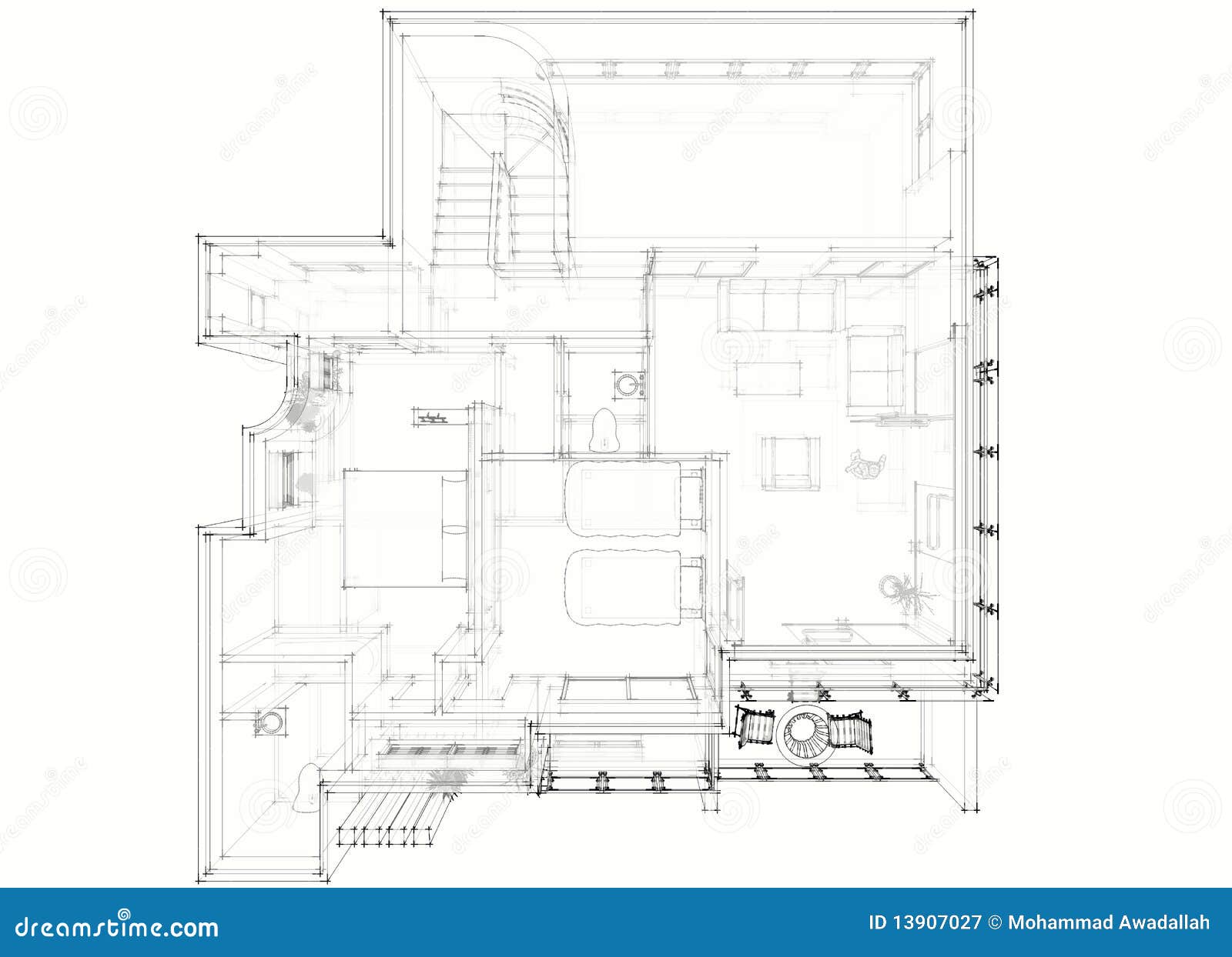 Blueprint designs stock illustration. Illustration of lines - 13907027