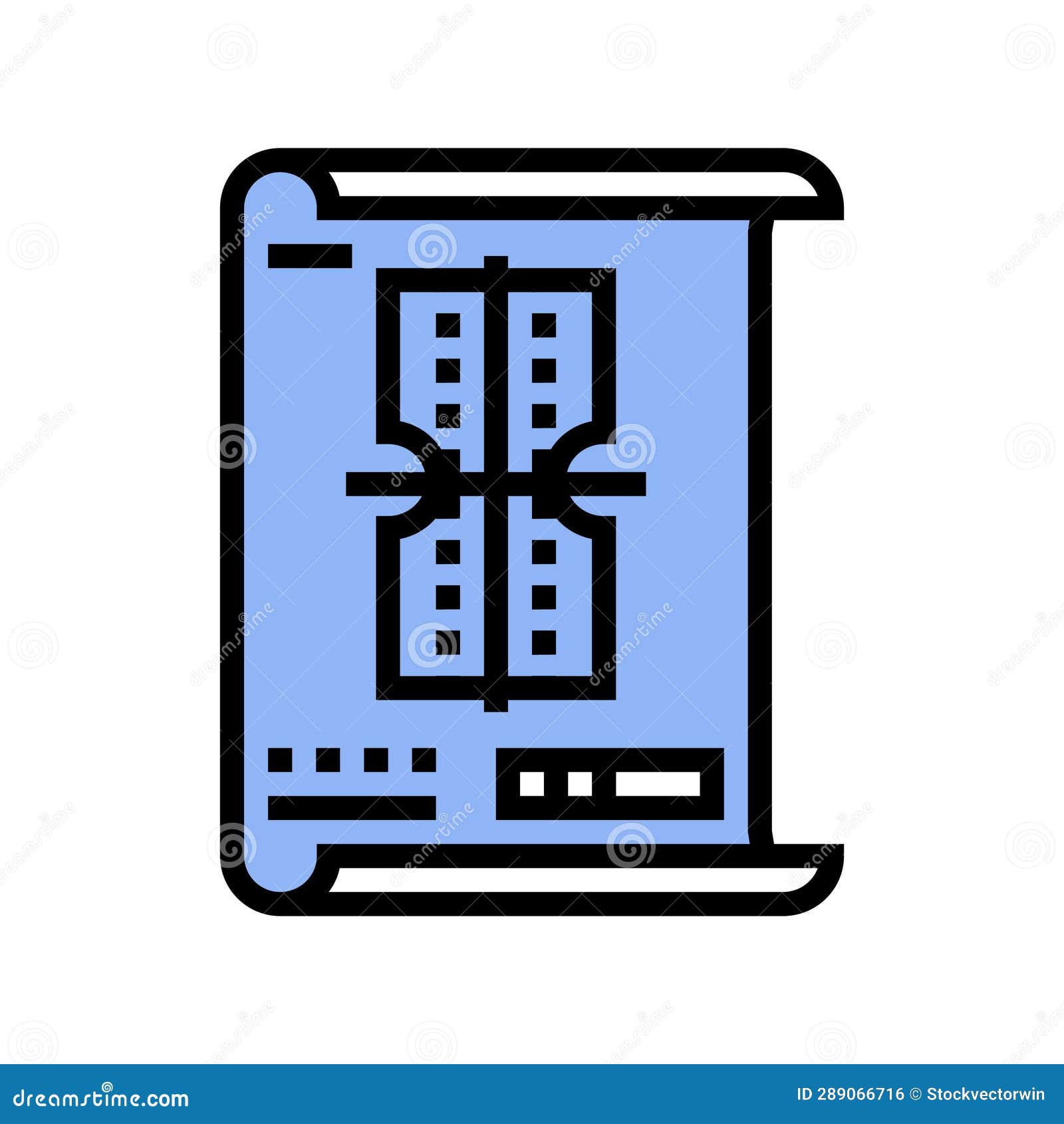 Blueprint Drafting Mechanical Engineer Color Icon Vector Illustration ...