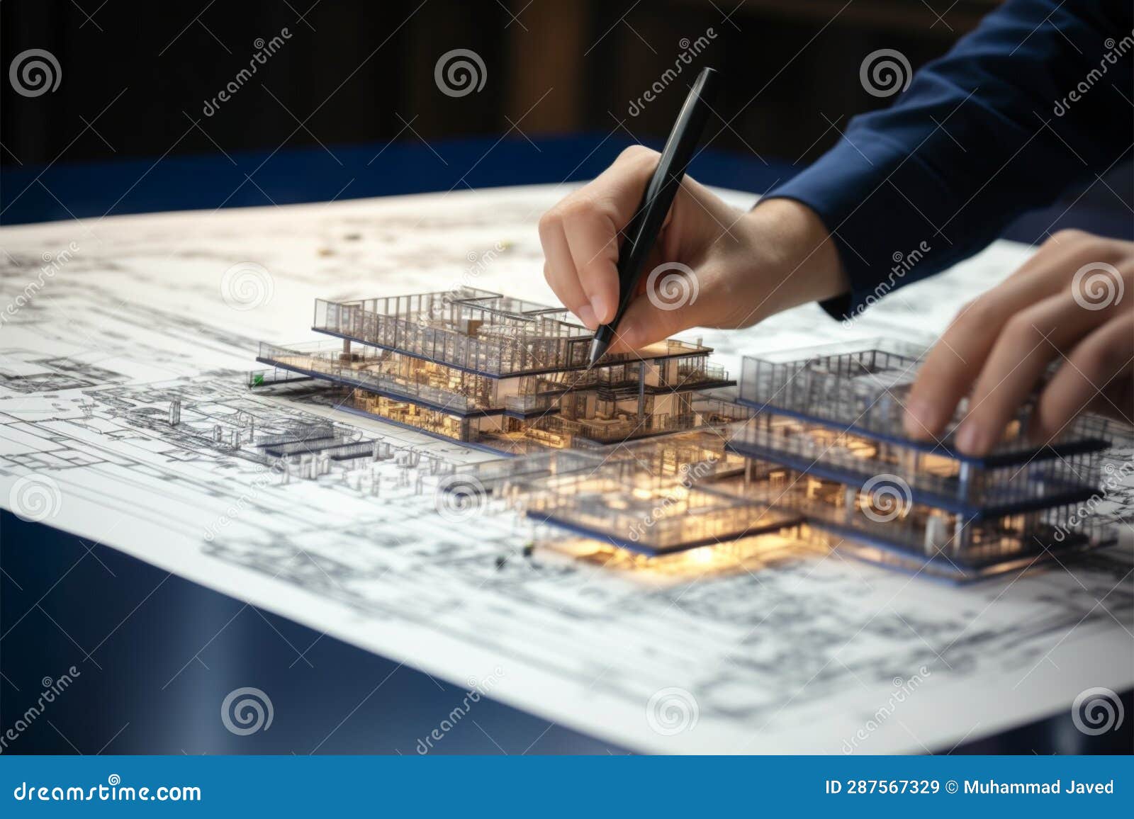 Blueprint Evolution Designers and Architects Shape Project at Office ...