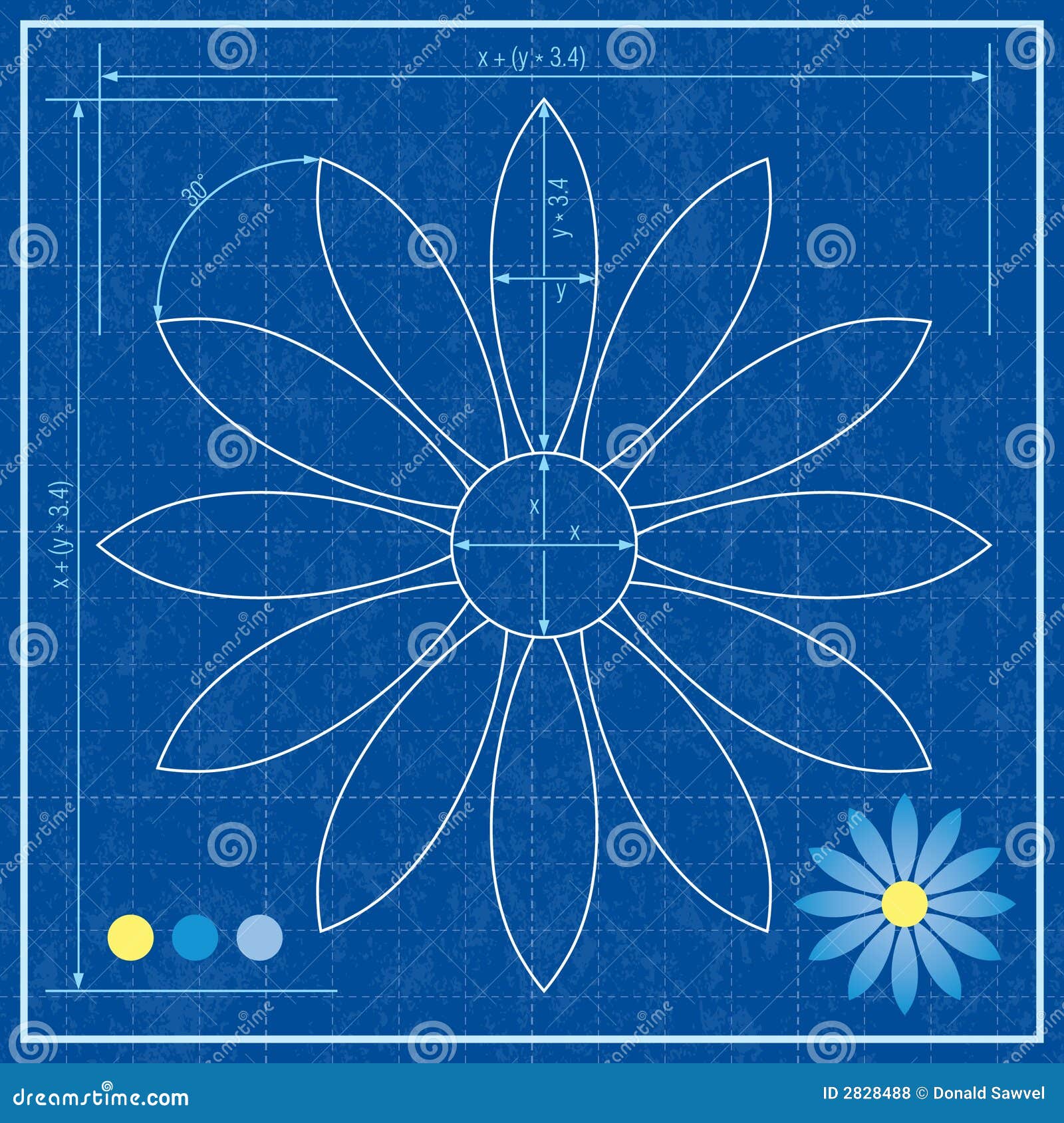 Blueprint of a flower stock vector. Illustration of diagram - 2828488