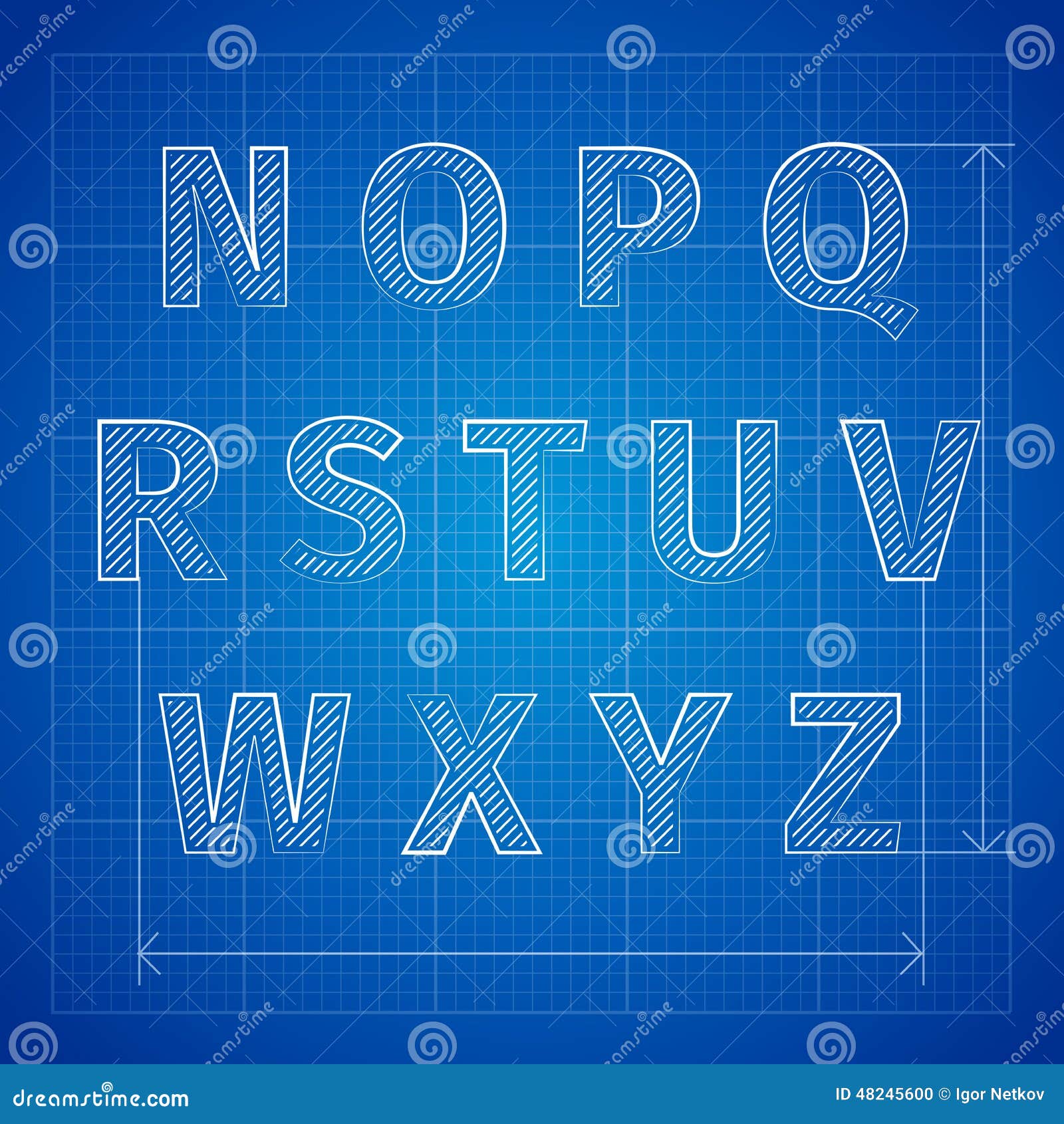 Blueprint font stock vector. Illustration of blueprint - 48245600