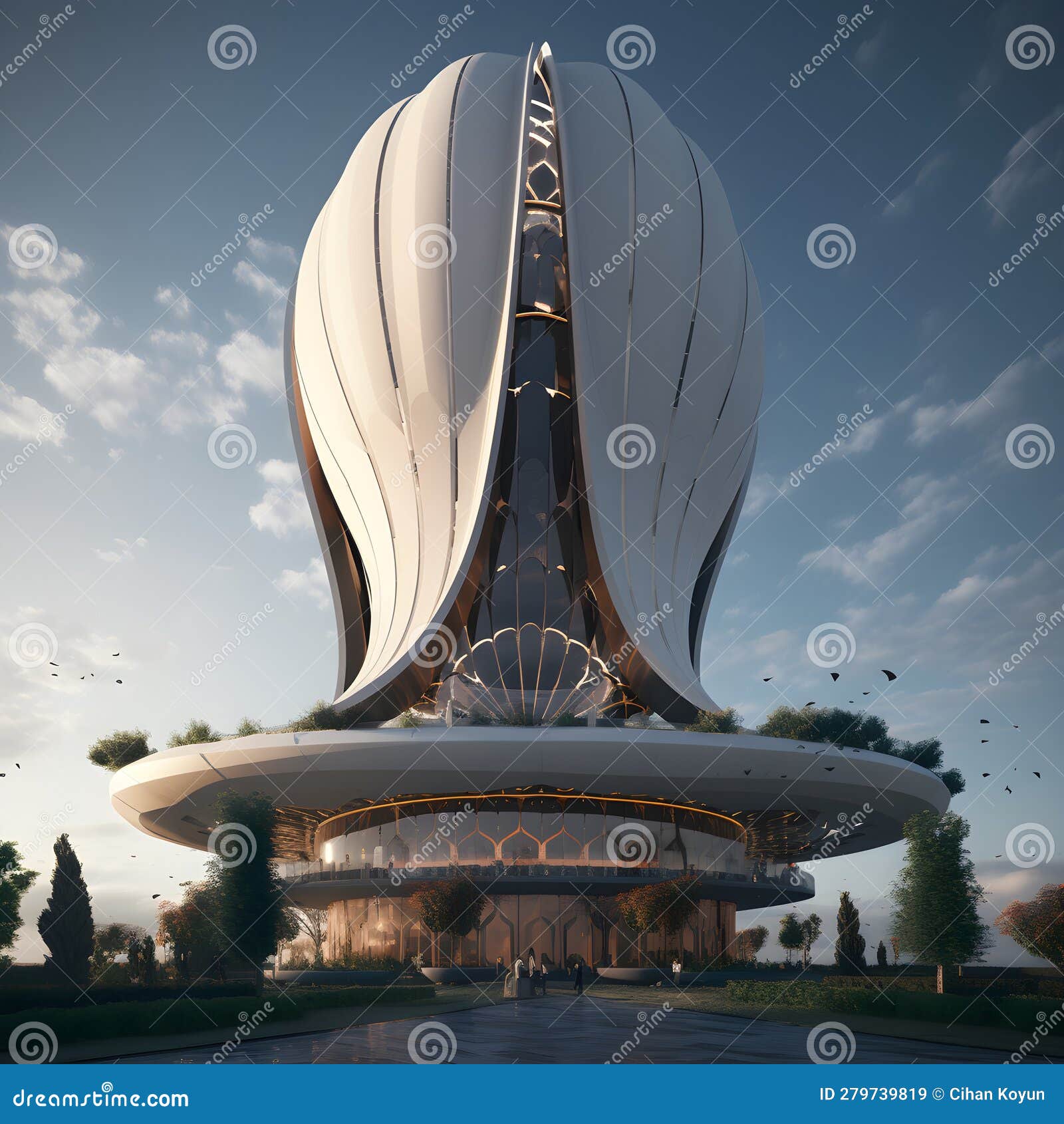 Blueprint for the Future, a Visionary 3d Render in a Serene Sky Stock ...