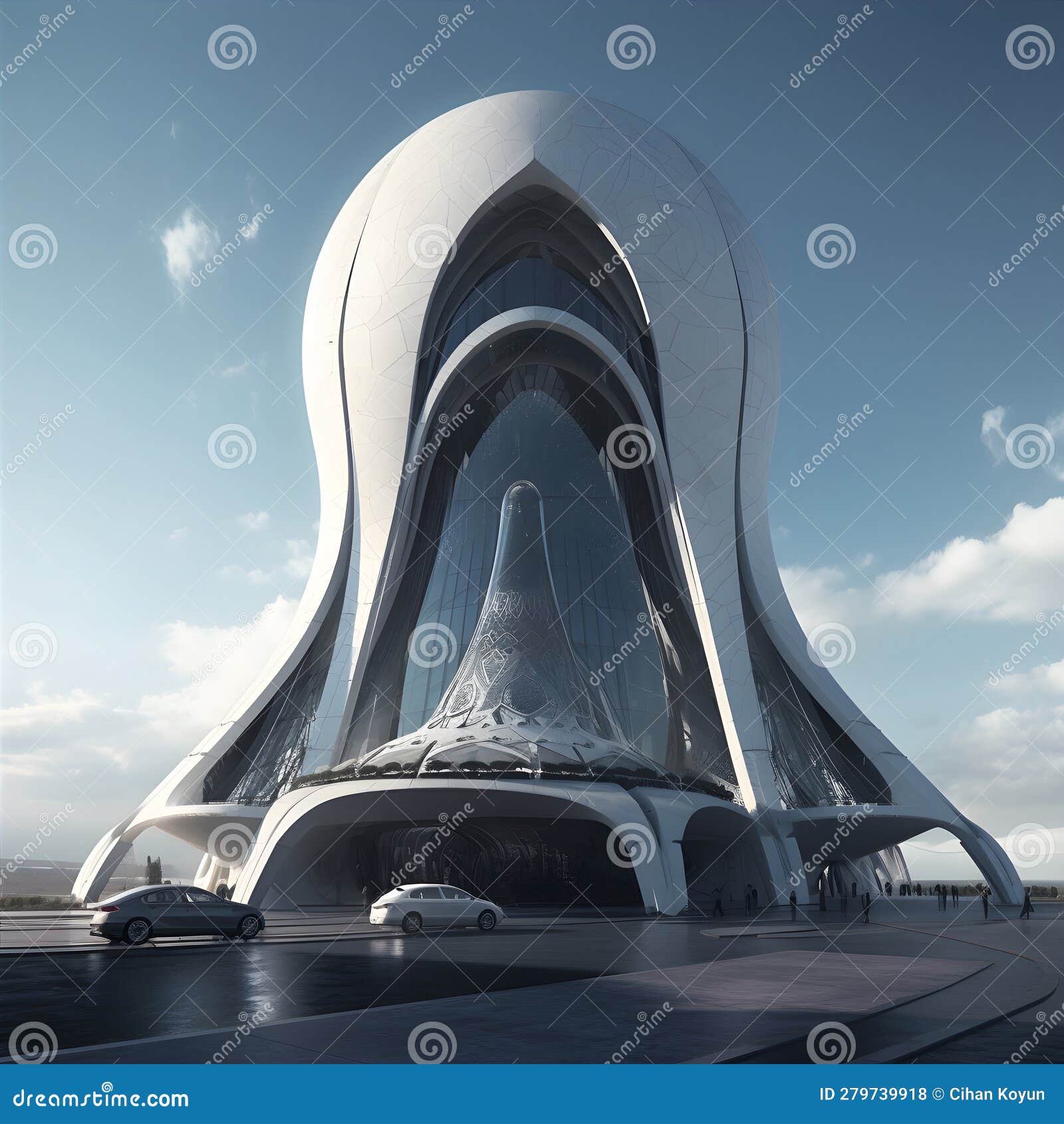 Blueprint for the Future, a Visionary 3d Render in a Serene Sky Stock ...