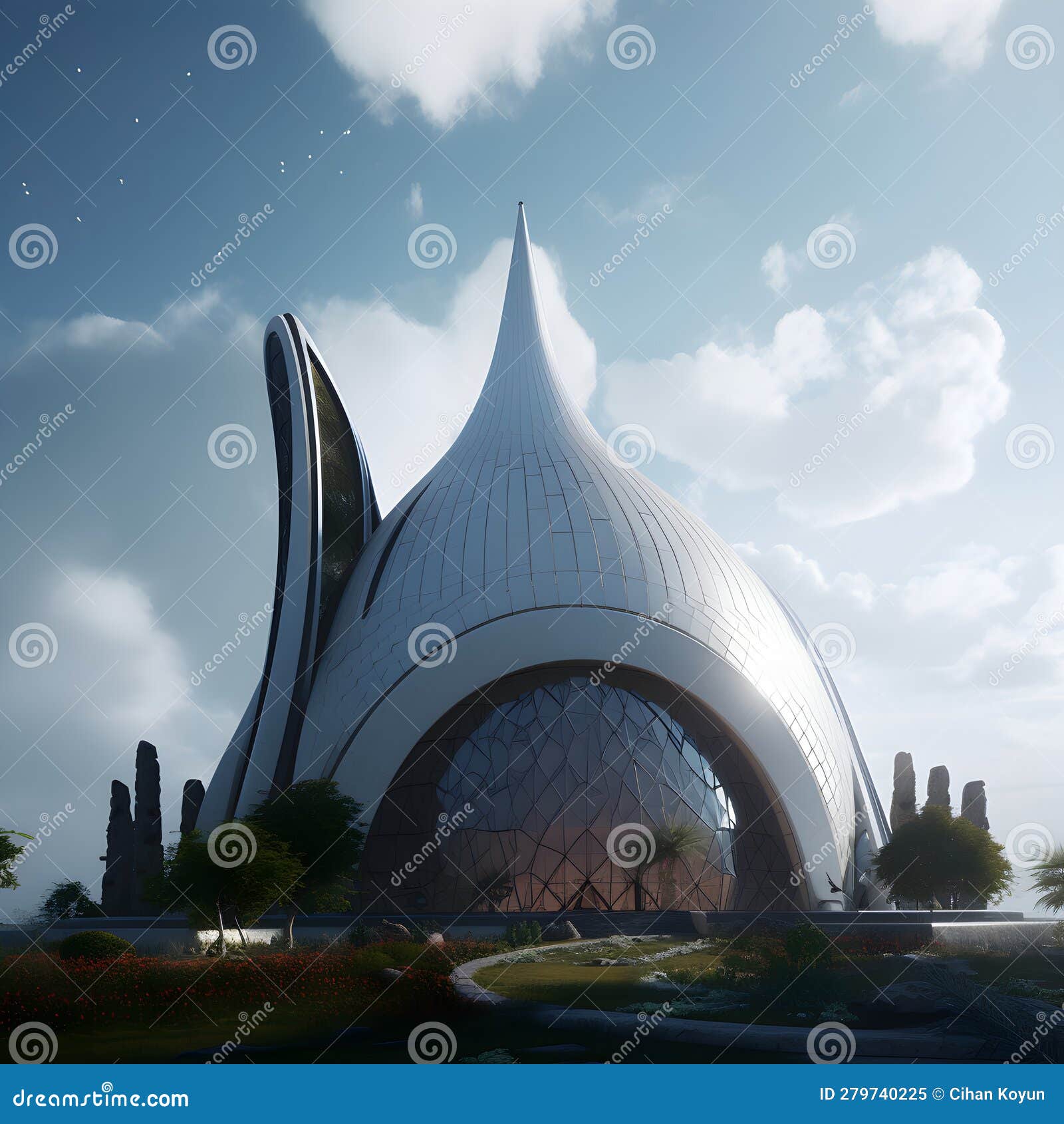 Blueprint for the Future, a Visionary 3d Render in a Serene Sky Stock ...