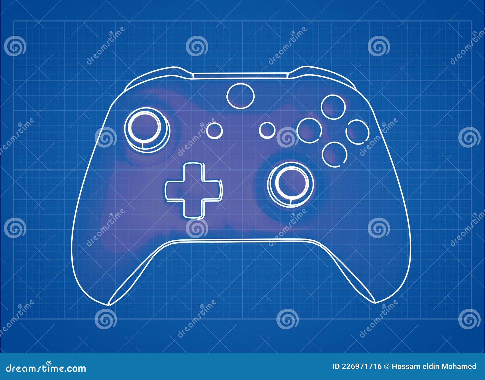 Blueprint Game Console Controller in Blue Wallpaper Stock Photo - Image ...