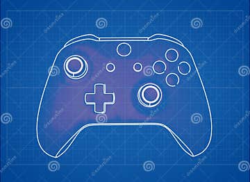 Blueprint Game Console Controller in Blue Wallpaper Stock Photo - Image ...