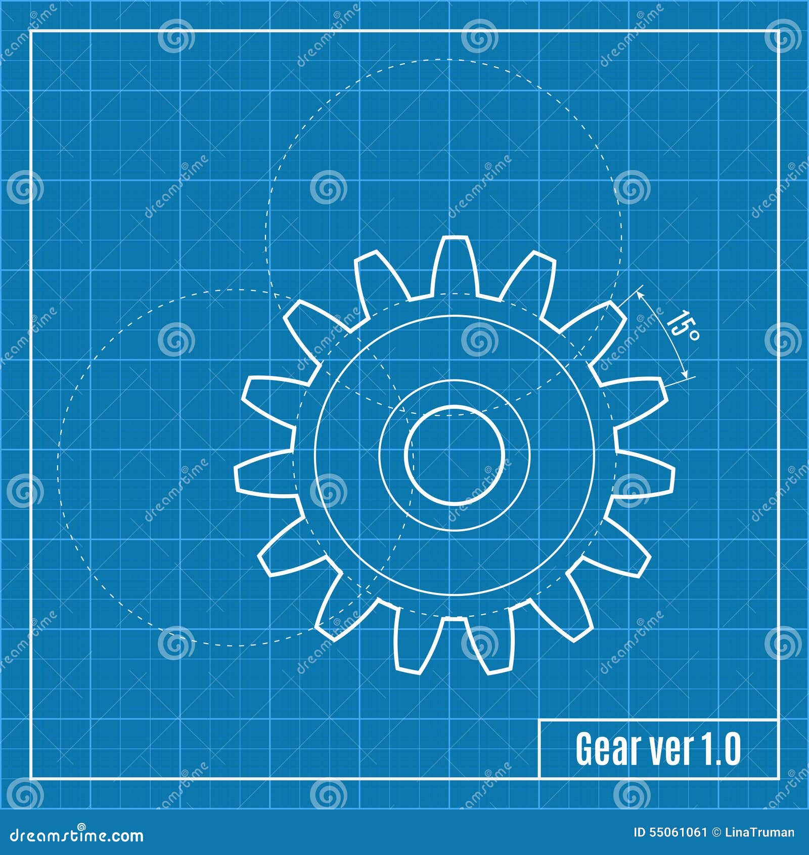 Blueprint of Gear. Vector Illustration Stock Vector - Illustration of ...