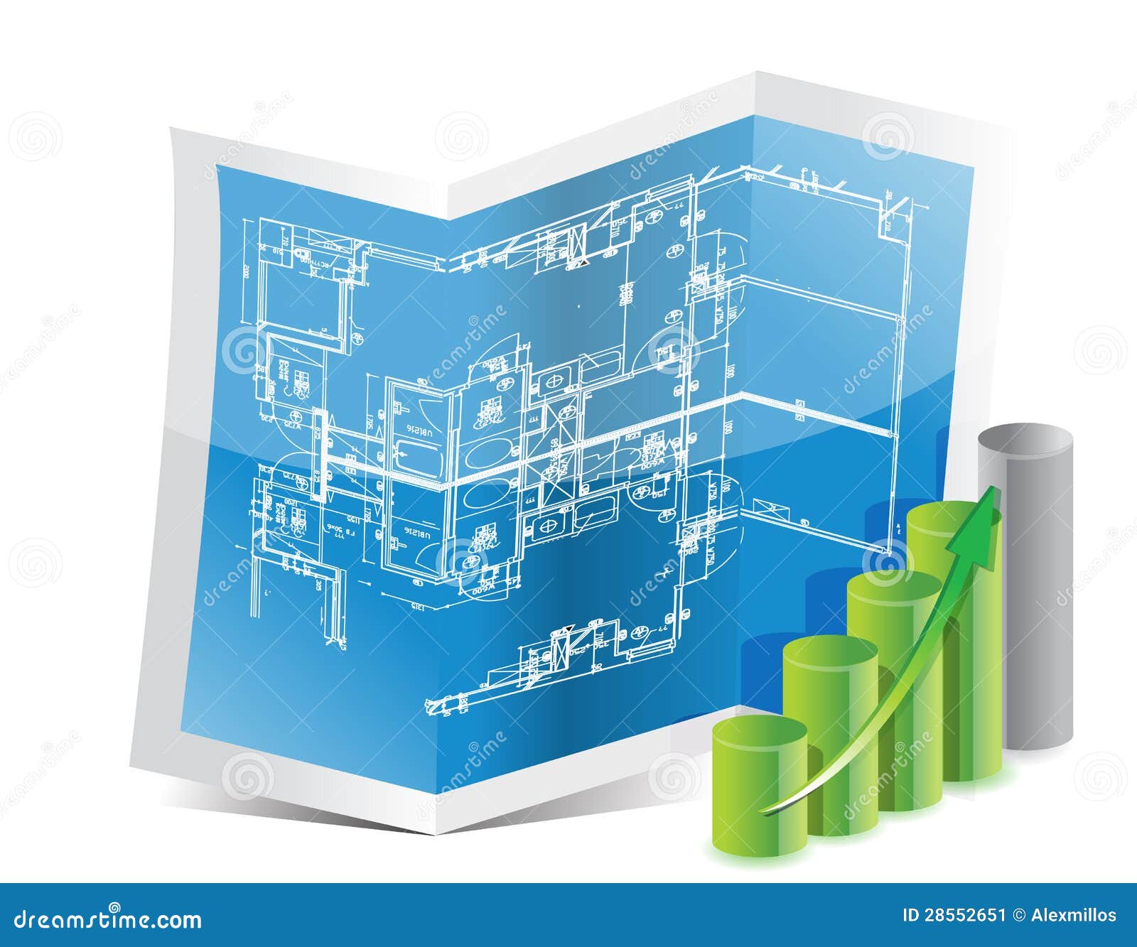 Blueprint and graph stock illustration. Illustration of data - 28552651