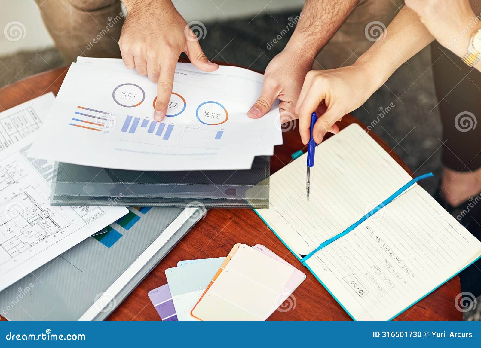 Blueprint, Graphs or Hands of People in Meeting for Development Project ...