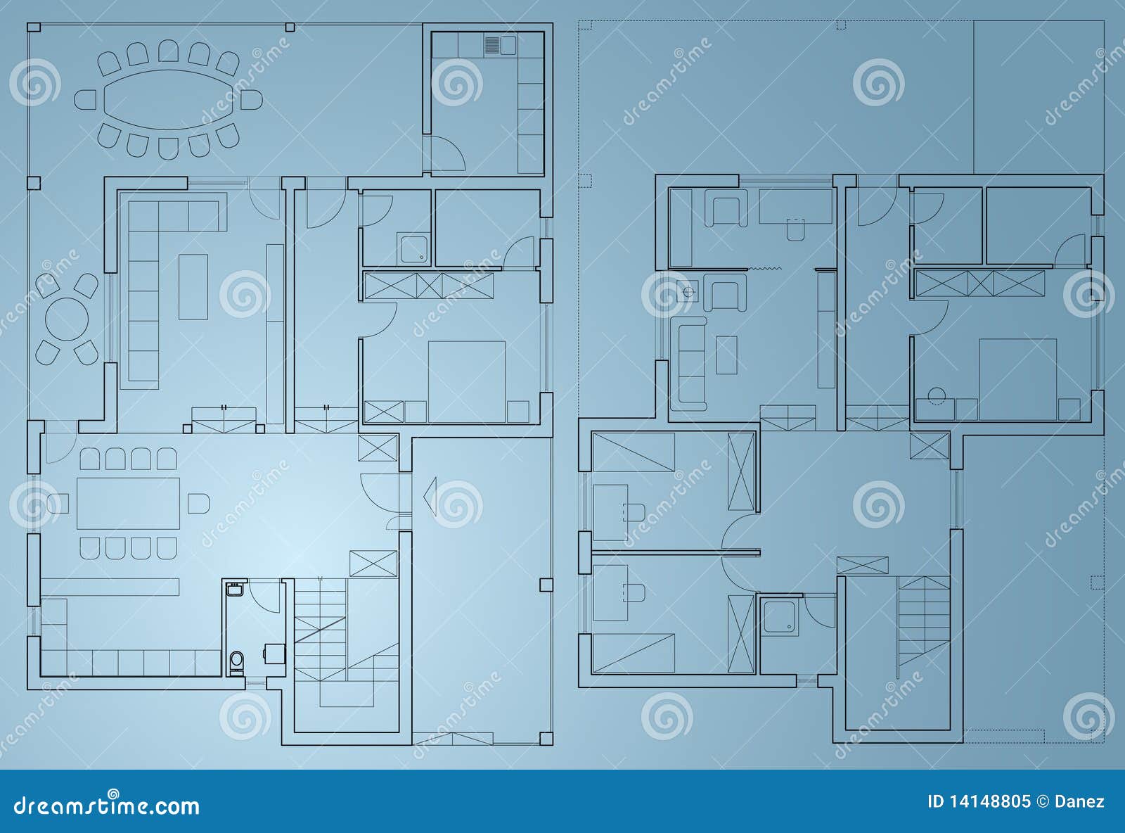 Blueprint home plan stock illustration. Illustration of dimension ...