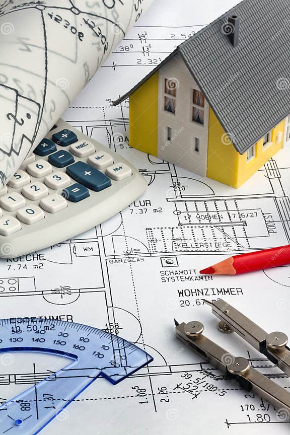 Blueprint of a House. Construction Stock Photo - Image of plans, floor ...