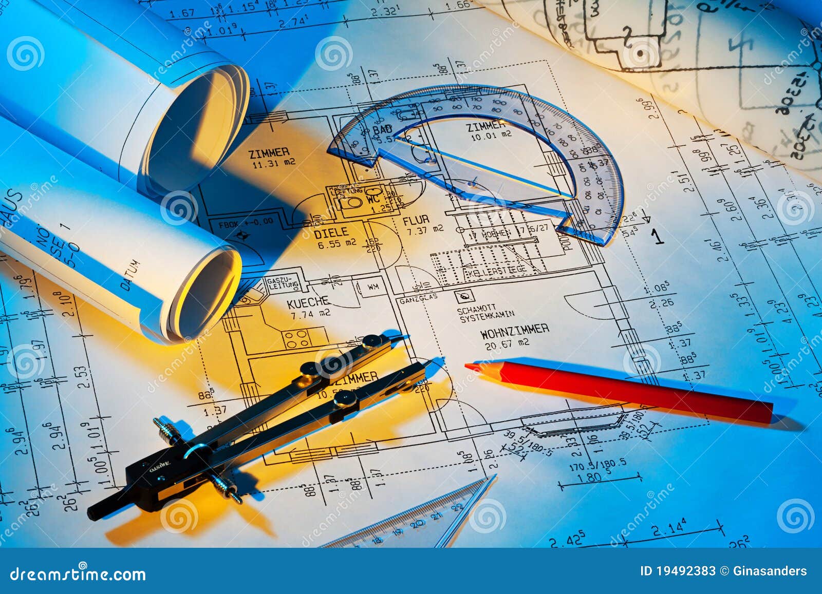 Blueprint of a House. Construction Stock Image - Image of blueprint ...