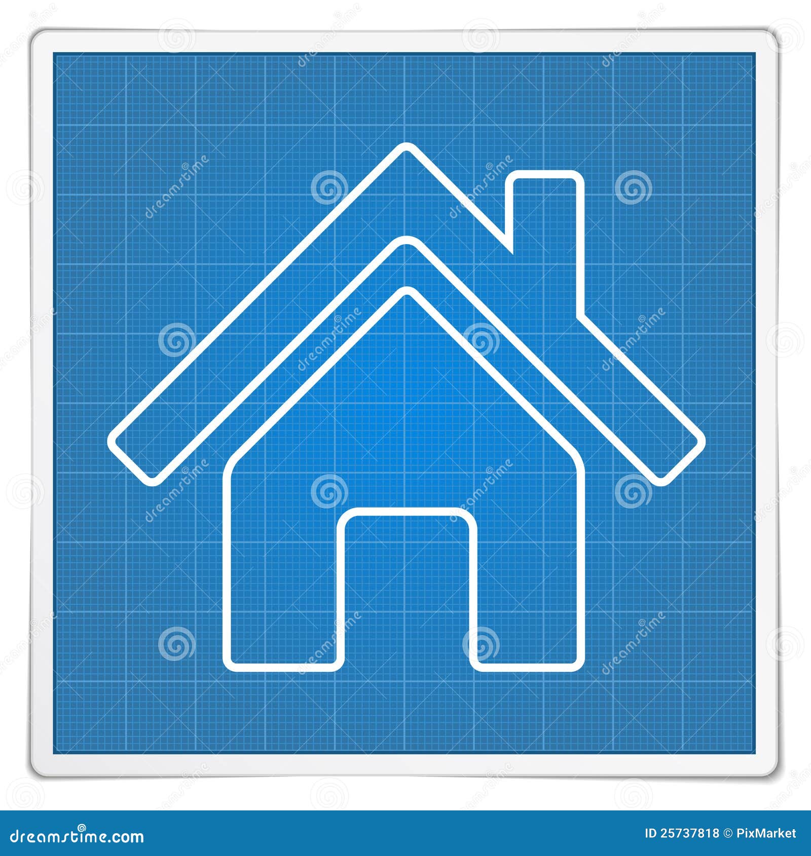 Blueprint House Icon stock vector. Illustration of blue - 25737818