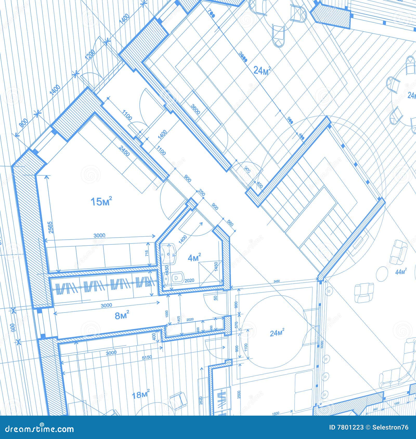 Blueprint house plan stock illustration. Illustration of residential ...