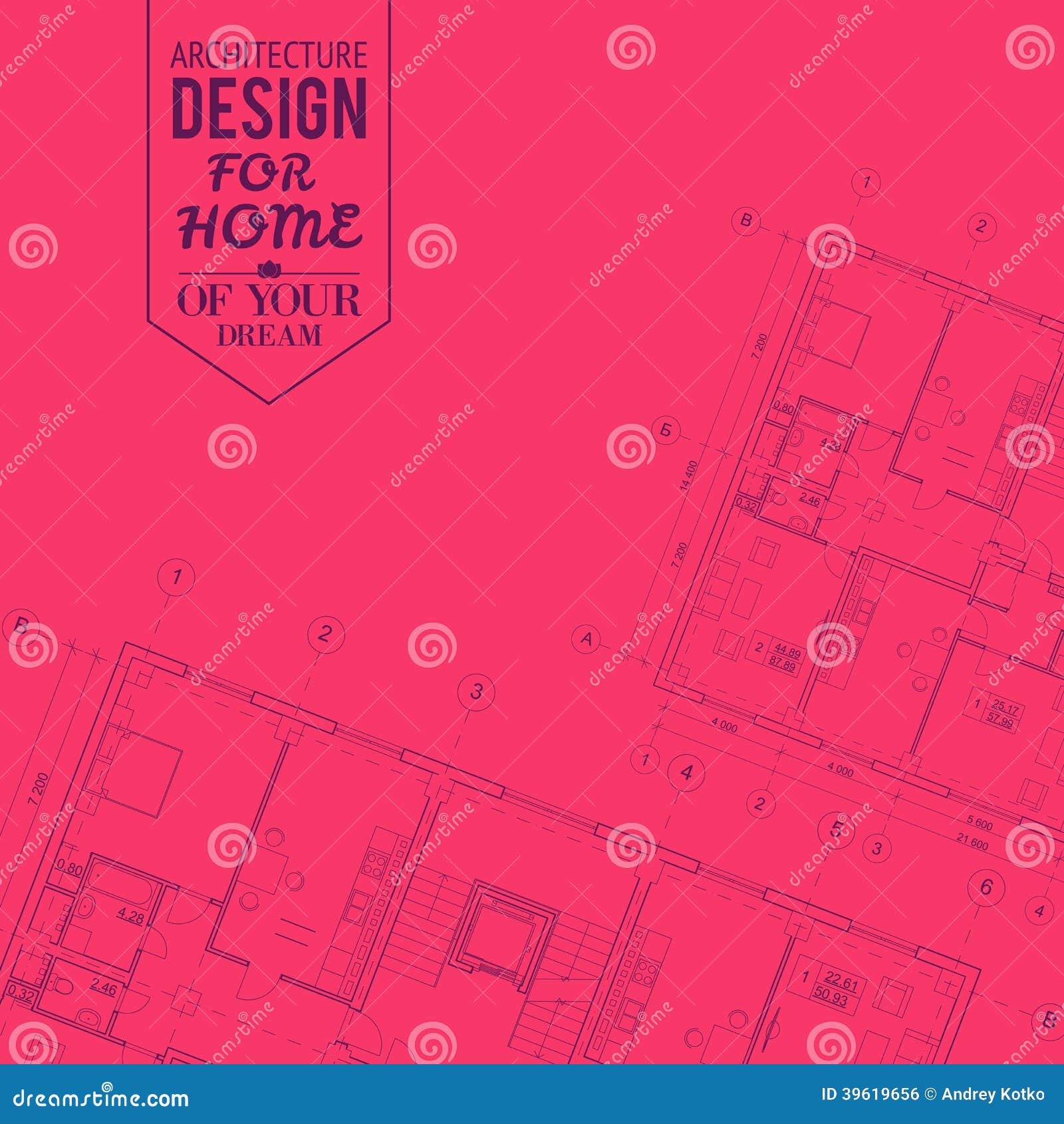 Blueprint of House Project. Stock Vector - Illustration of creation ...