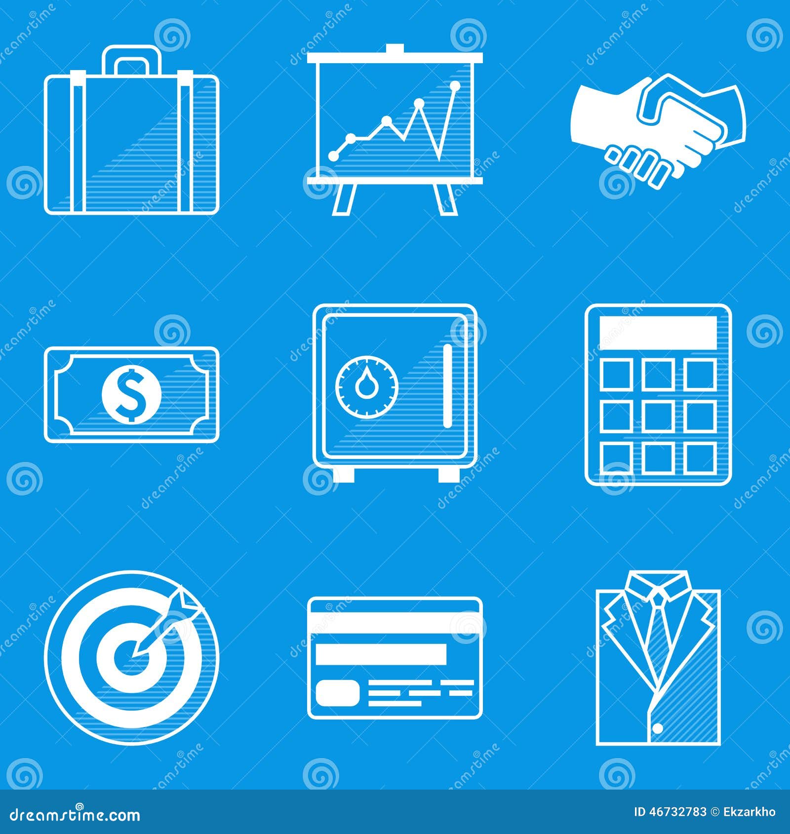Blueprint Icon Set. Business Stock Vector - Illustration of button ...