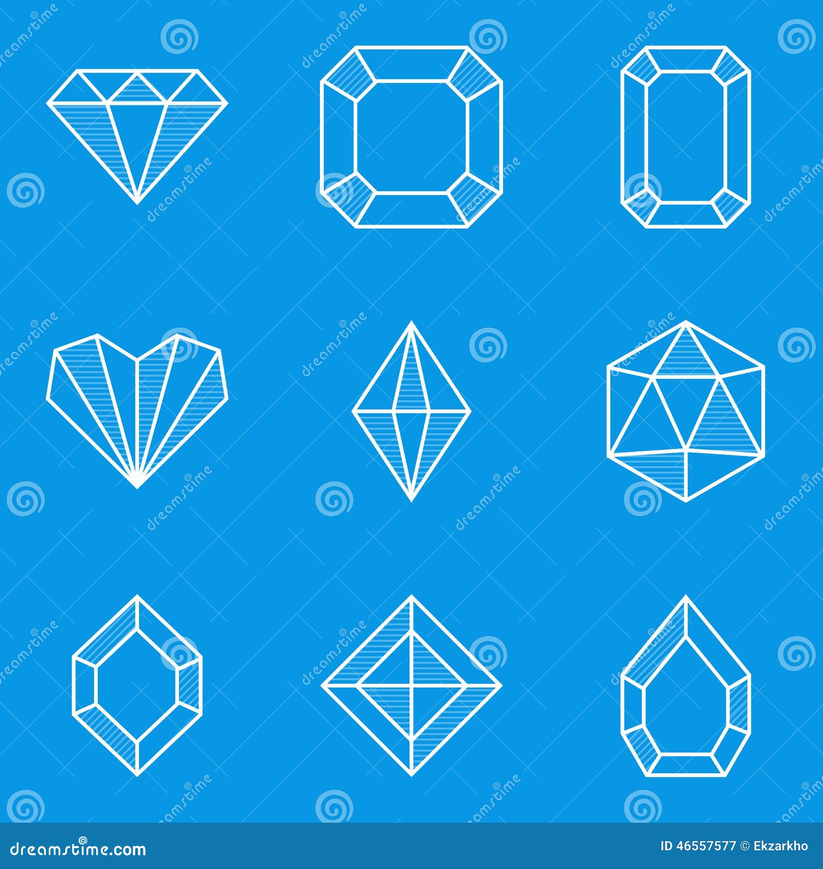 Blueprint Icon Set. Diamond Stock Vector - Illustration of icon ...
