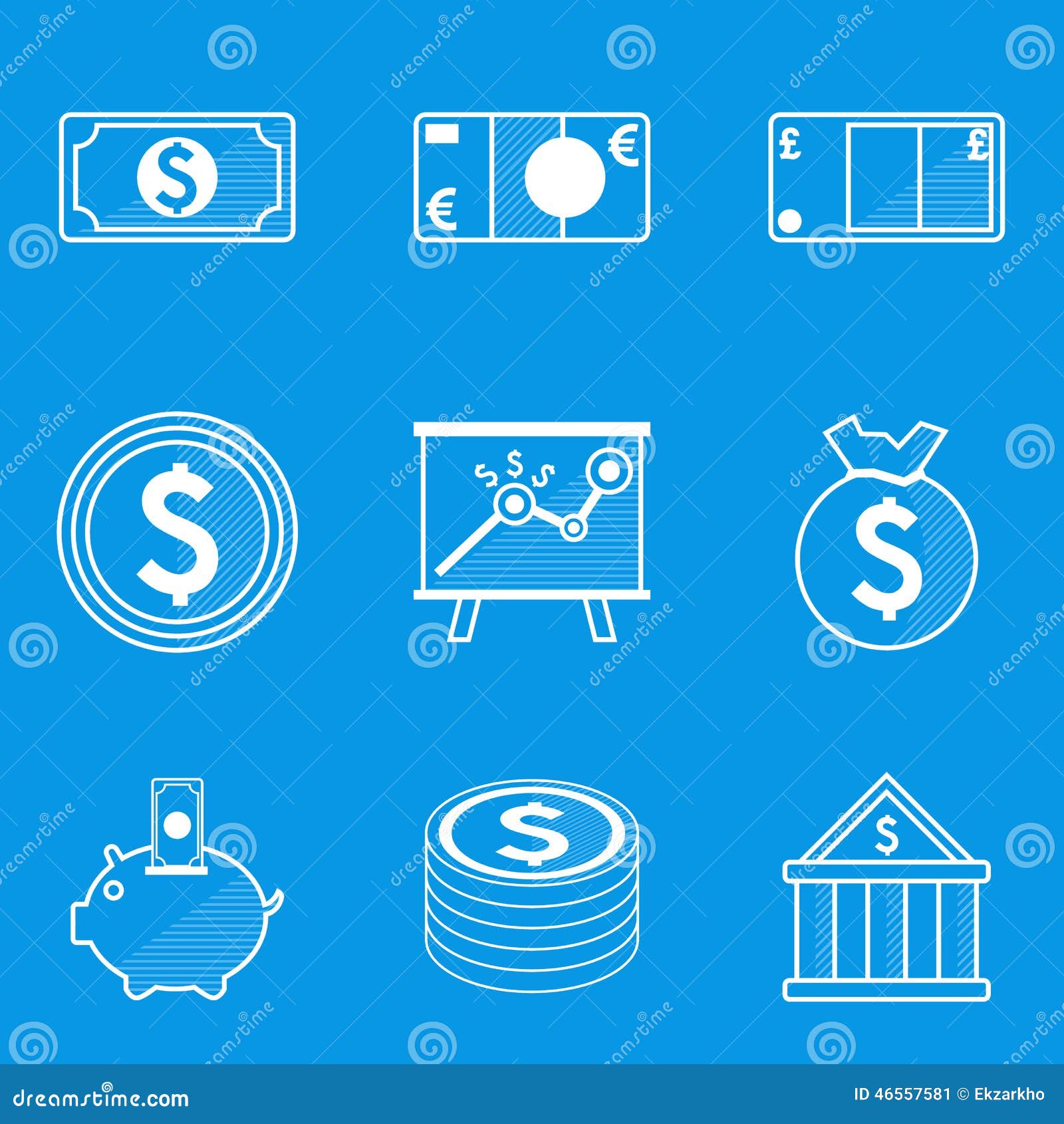 Blueprint icon set. Money stock vector. Illustration of credit - 46557581