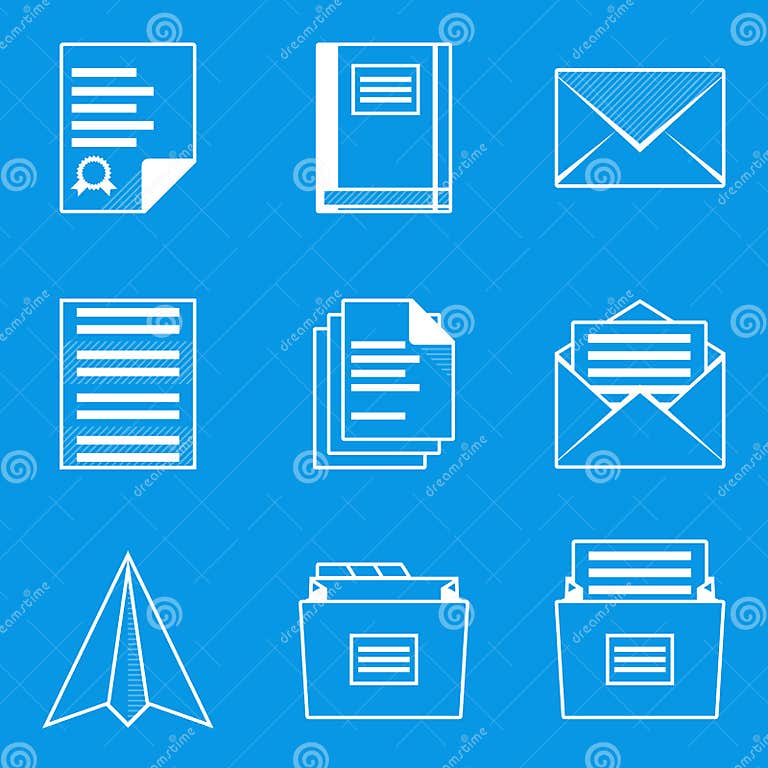 Blueprint Icon Set. Paper 2 Stock Vector - Illustration of sheet ...