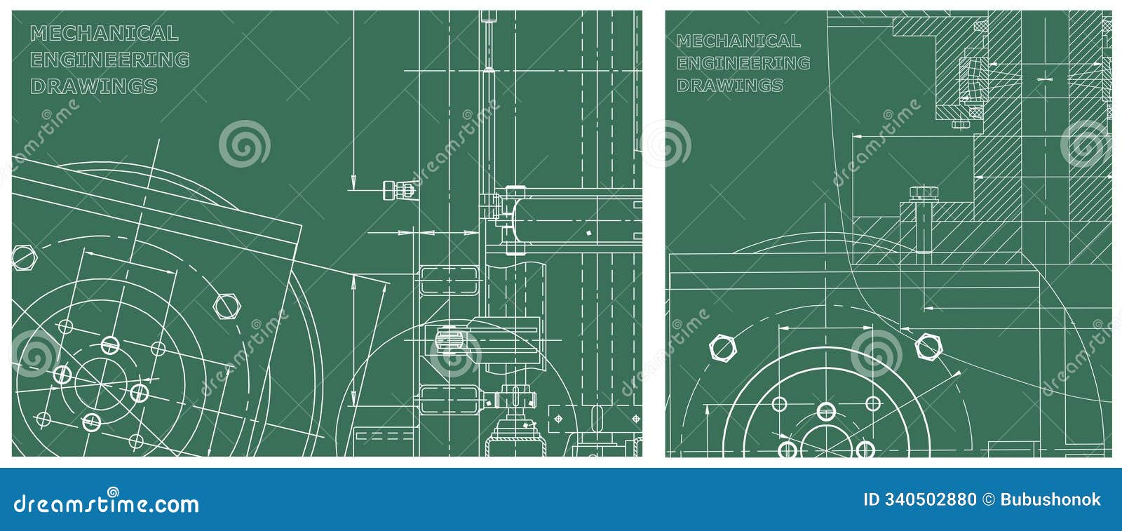 Blueprint Illustration Set. Engine Line Drawing | CartoonDealer.com ...