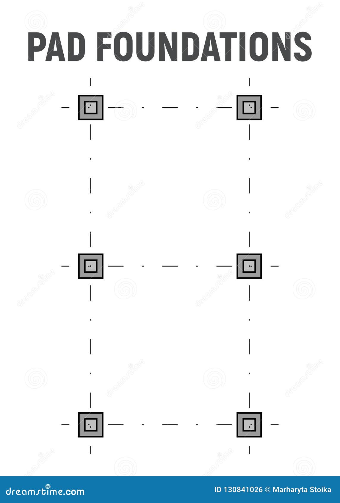 Blueprint Image Pad Foundation. Stock Vector - Illustration of draft ...