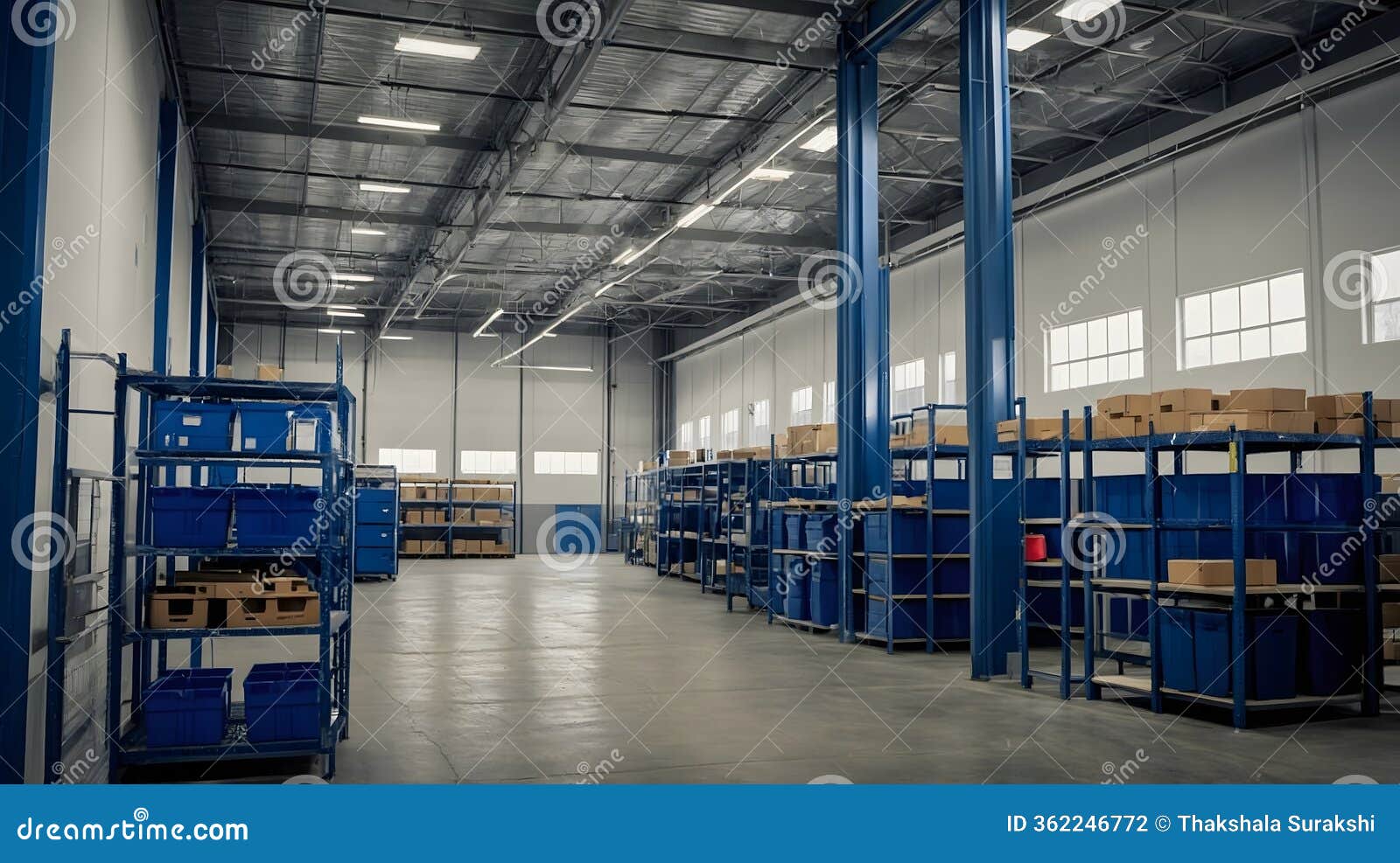 Blueprint of an Industrial Warehouse with Storage Areas, Loading Docks ...