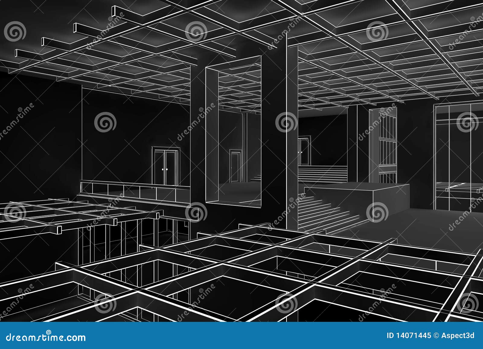 Blueprint interior stock illustration. Illustration of city - 14071445