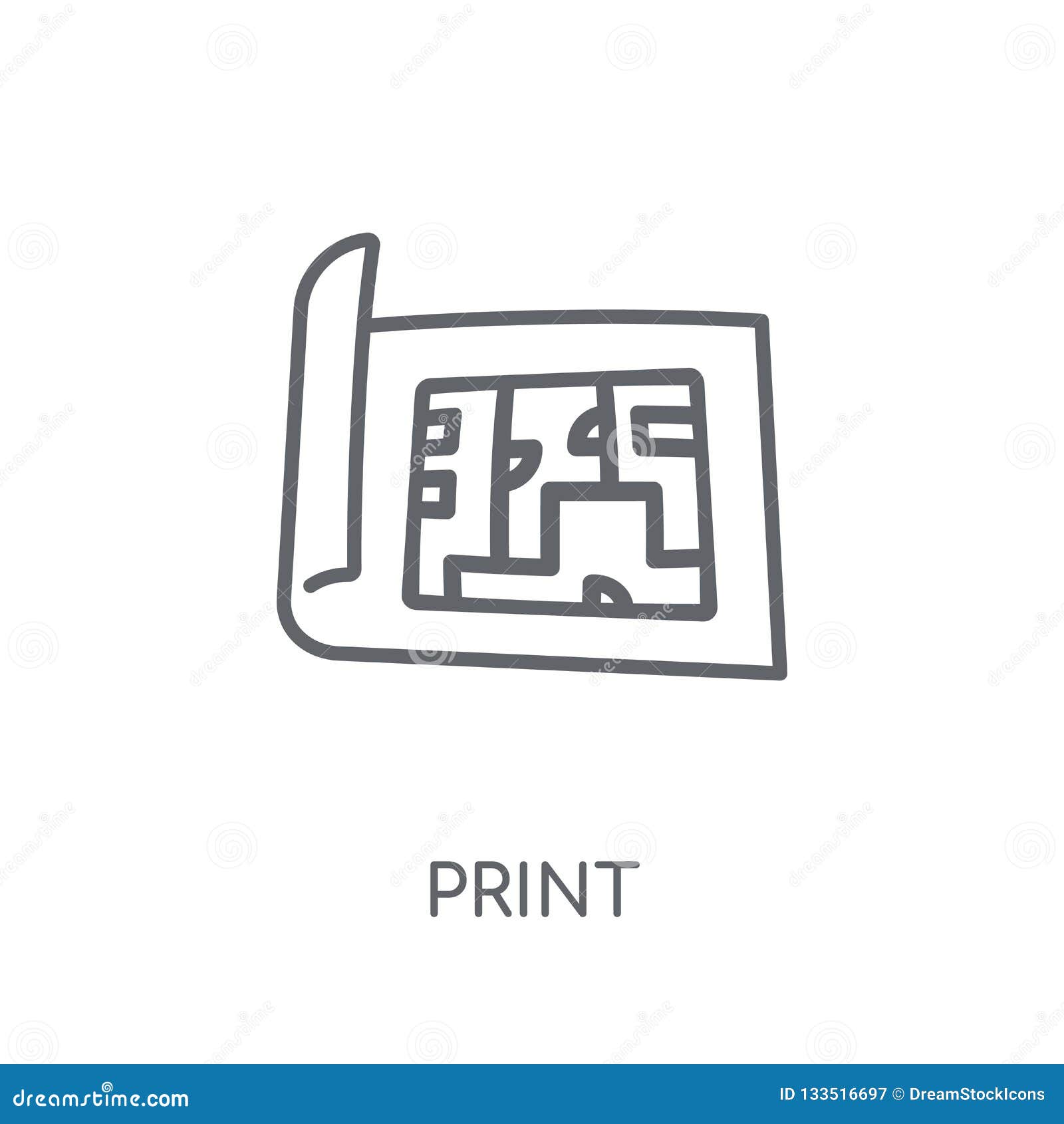 Blueprint Linear Icon. Modern Outline Blueprint Logo Concept on Stock ...