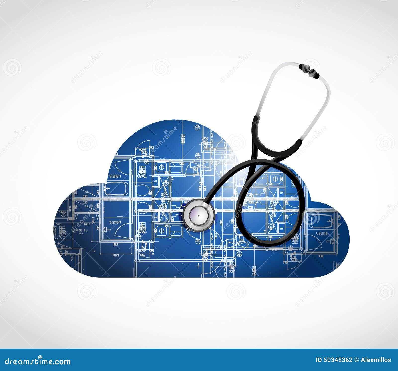 Blueprint Medical Cloud Illustration Stock Illustration - Illustration ...