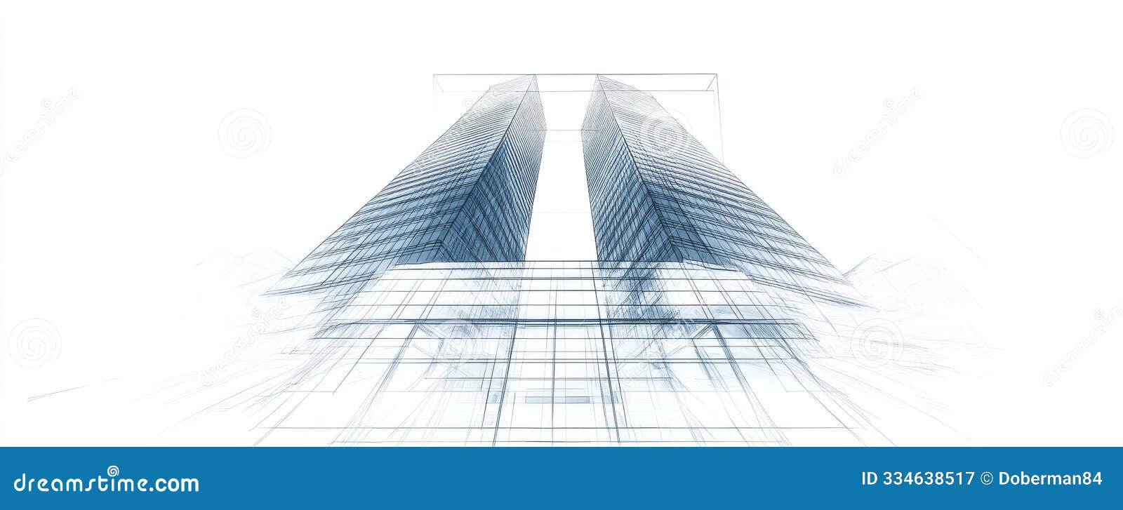 Blueprint of Modern Skyscraper Showcasing Architectural Design and ...