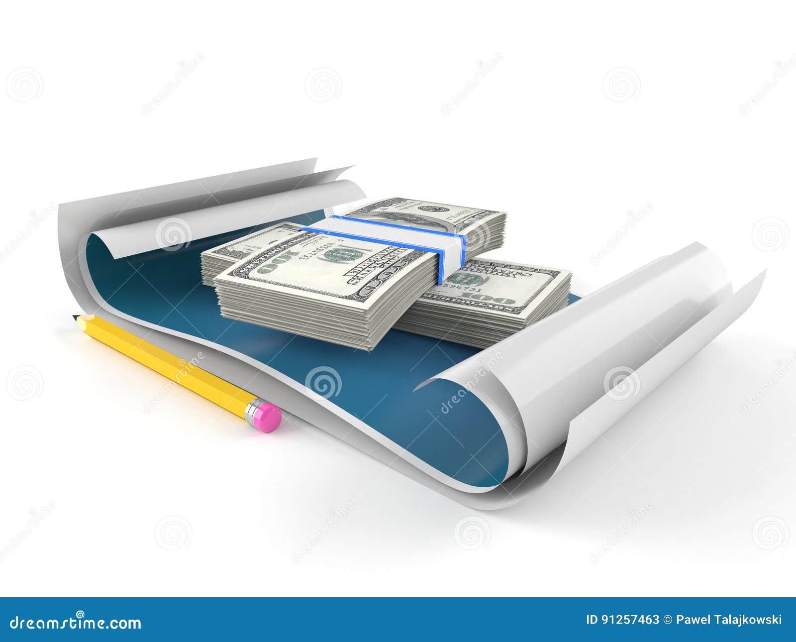 Blueprint with money stock illustration. Illustration of construct ...