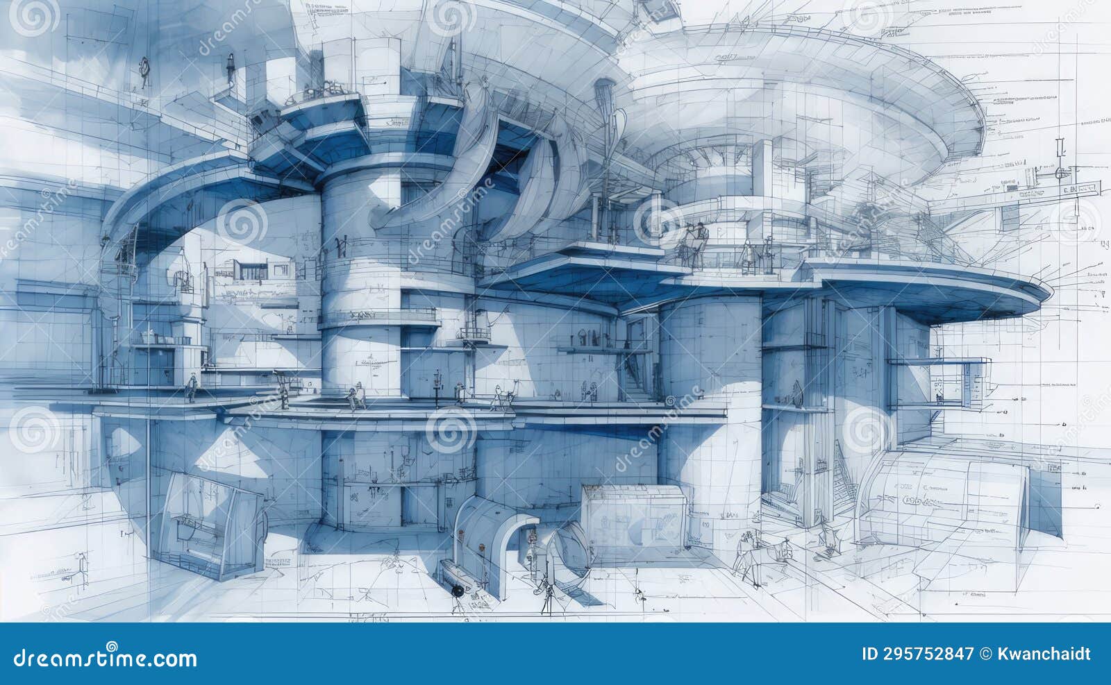 A Blueprint Morphing into a 3D Structure, Illustrating the Transition ...