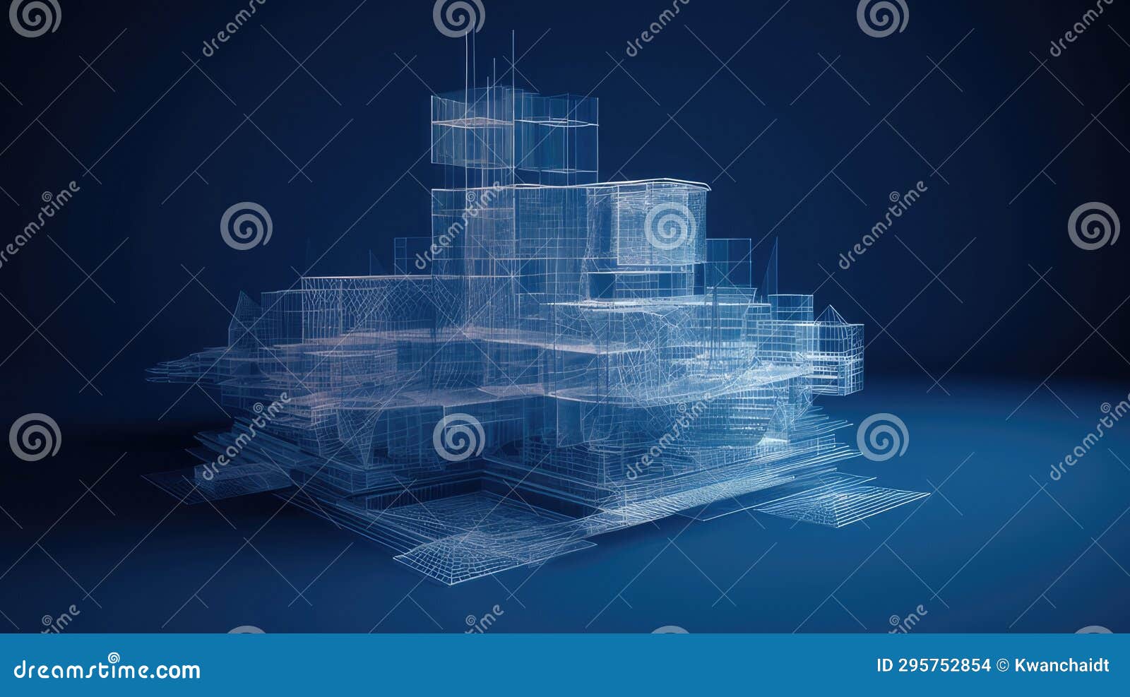 A Blueprint Morphing into a 3D Structure, Illustrating the Transition from an Idea in the Mind ...