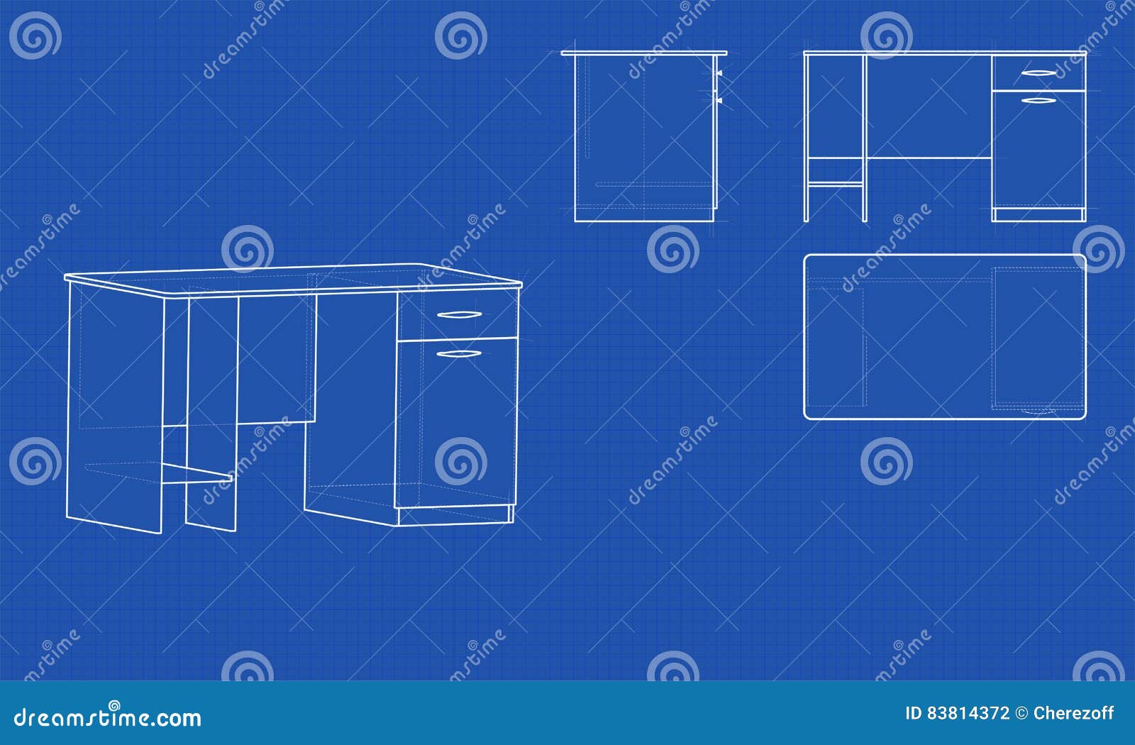 Blueprint office table stock vector. Illustration of construct - 83814372