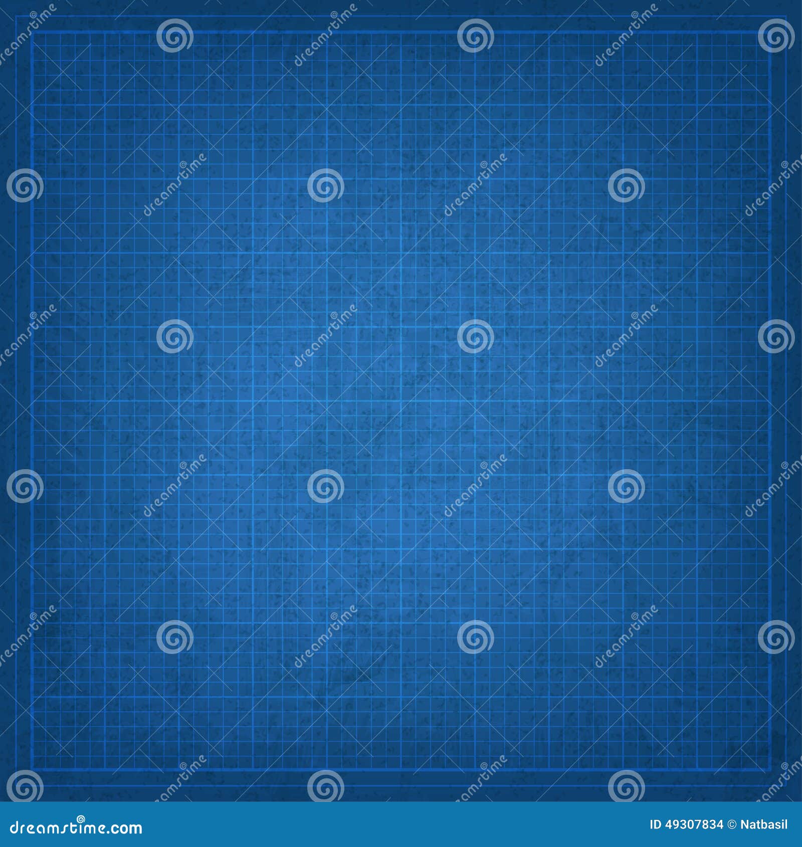 Blueprint Background. Blue Paper Print With White Grid Pattern Vector ...