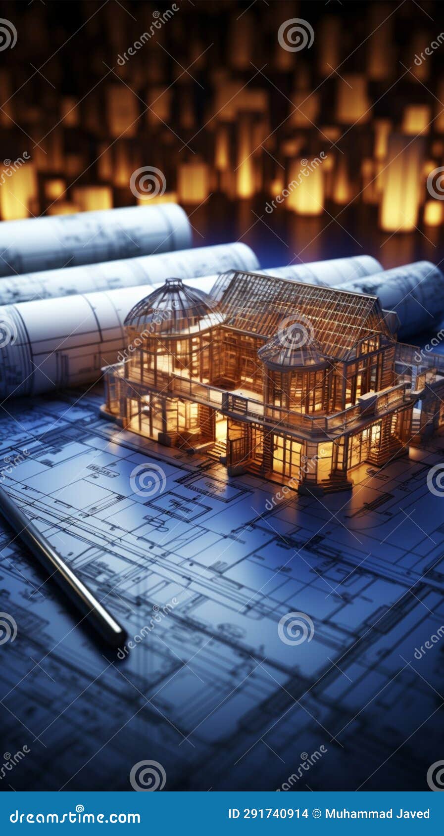 Blueprint Organization Rolled Architectural Plans Neatly Placed on ...