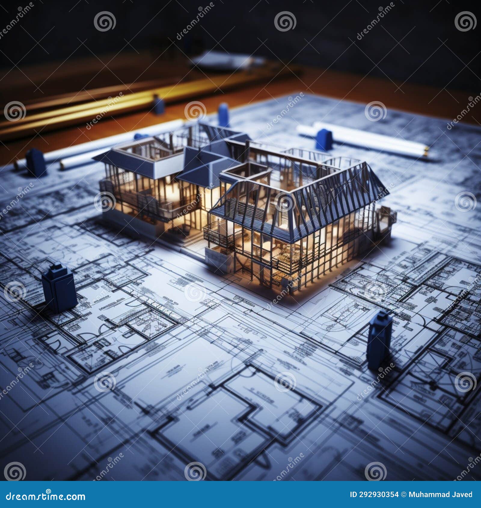 Blueprint Organization Rolled Architectural Plans Neatly Placed on ...