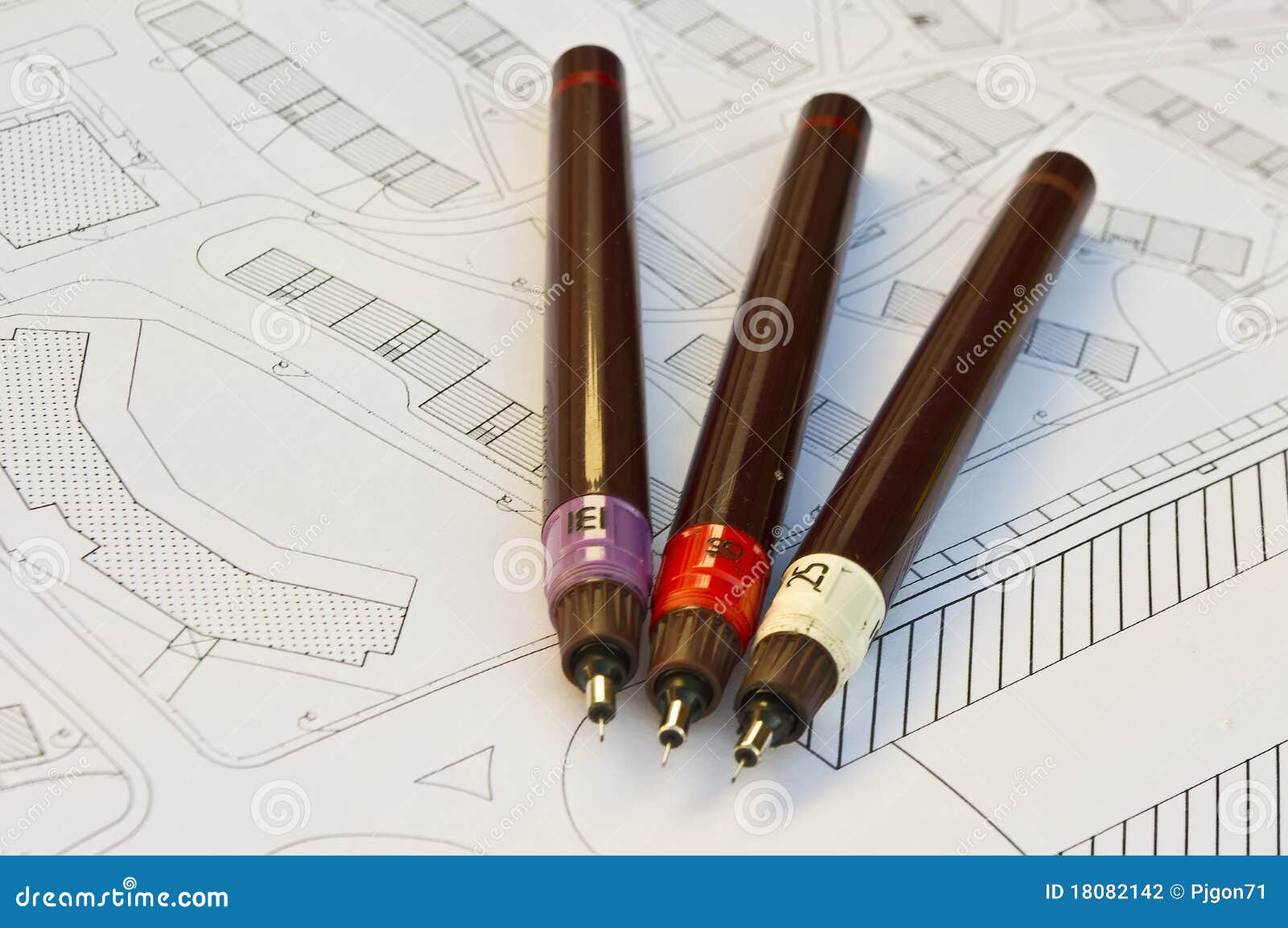 Blueprint with pen stock photo. Image of engineer, design - 18082142