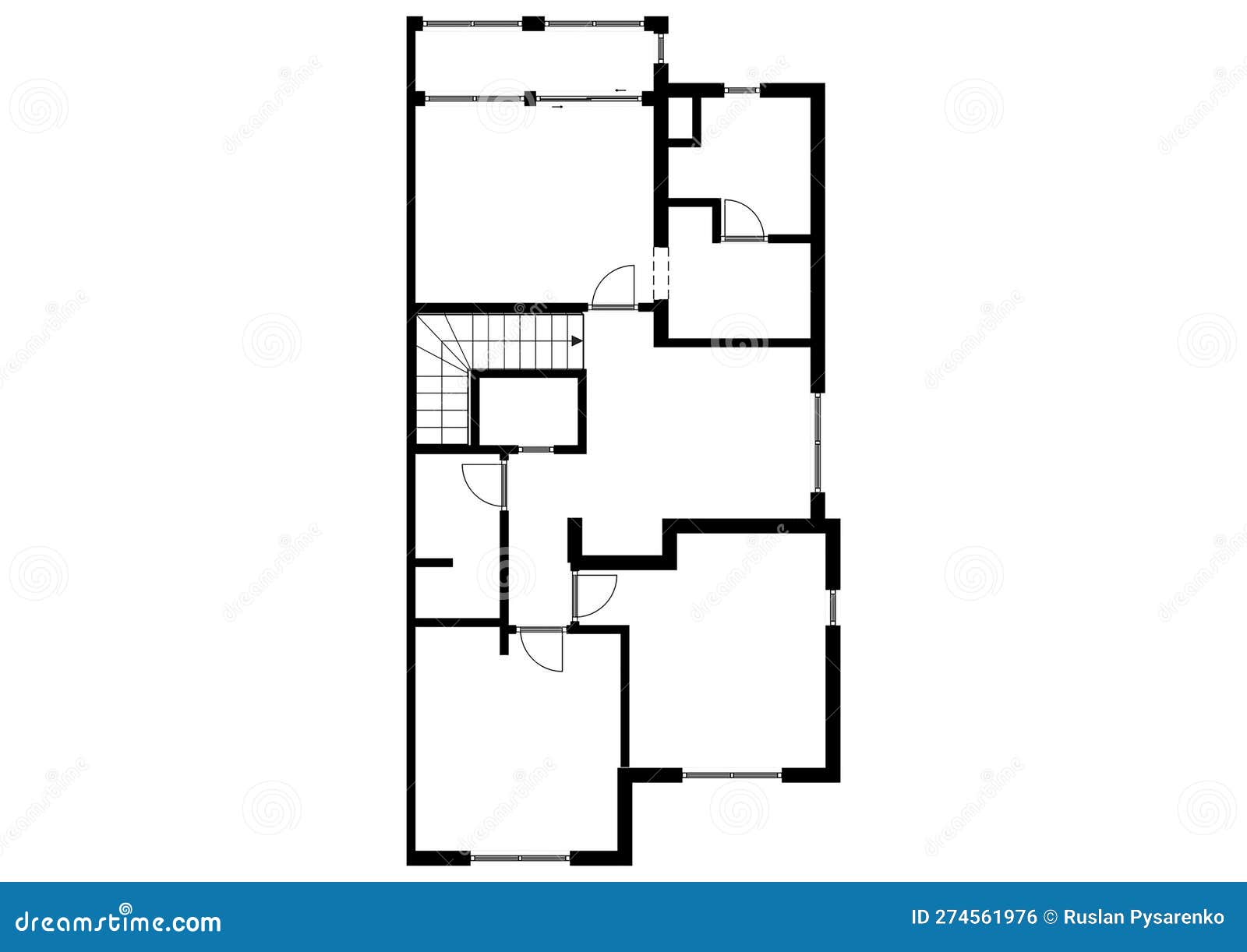 Blueprint Plan Black and White House Floor Plans Floorplan 2D Drawing ...