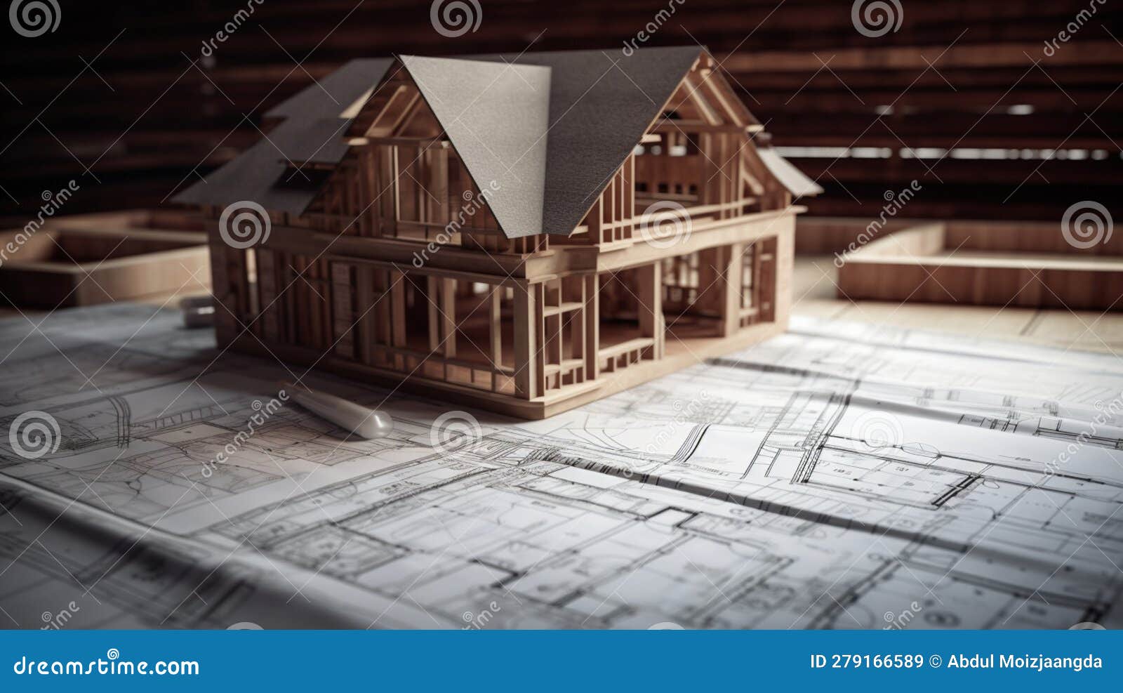 Blueprint Plan of a House Being Built, Featuring Precise Measurements ...