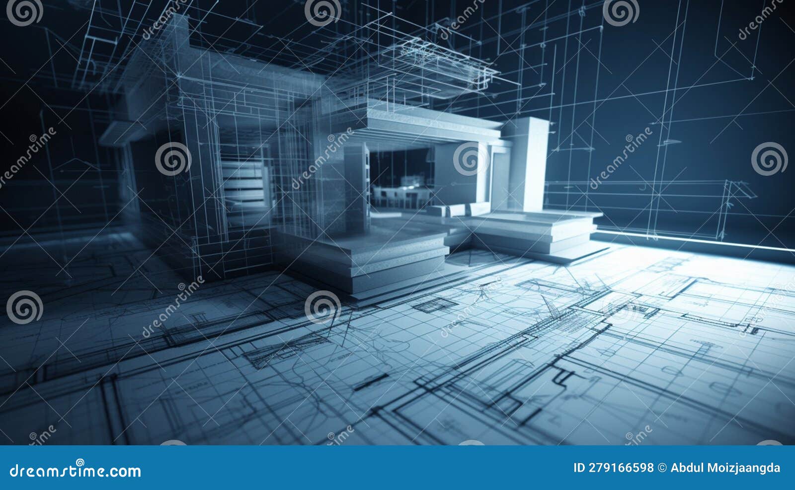 Blueprint Plan of a House Being Built, Featuring Precise Measurements ...